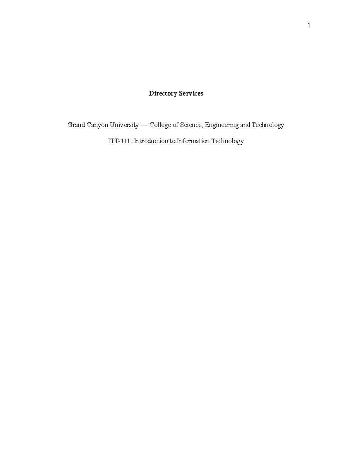 ITT-111-Topic 2Directory Services Paper - Directory Services Grand ...