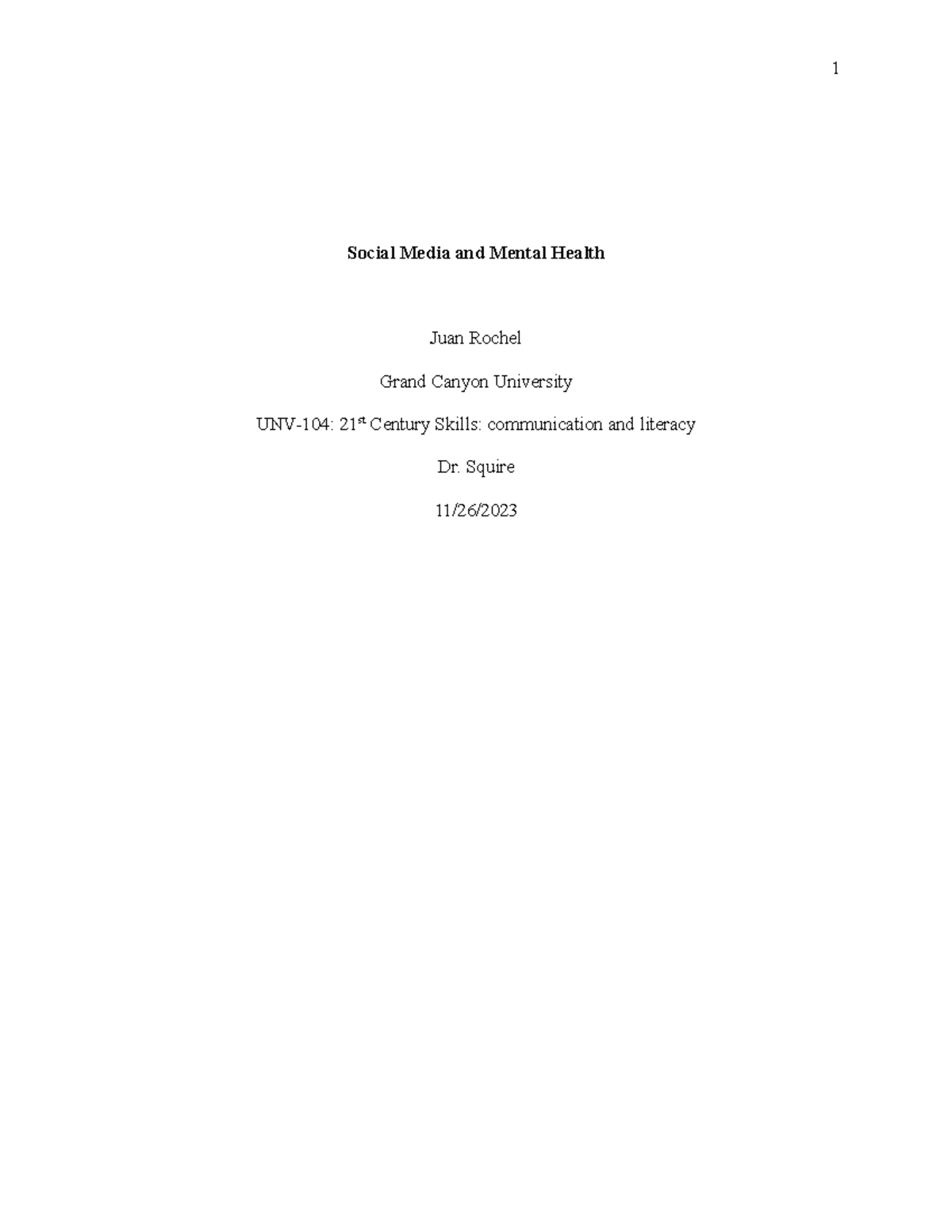 Writing Center Style Apa 7th Edition Template Without Abstract Social