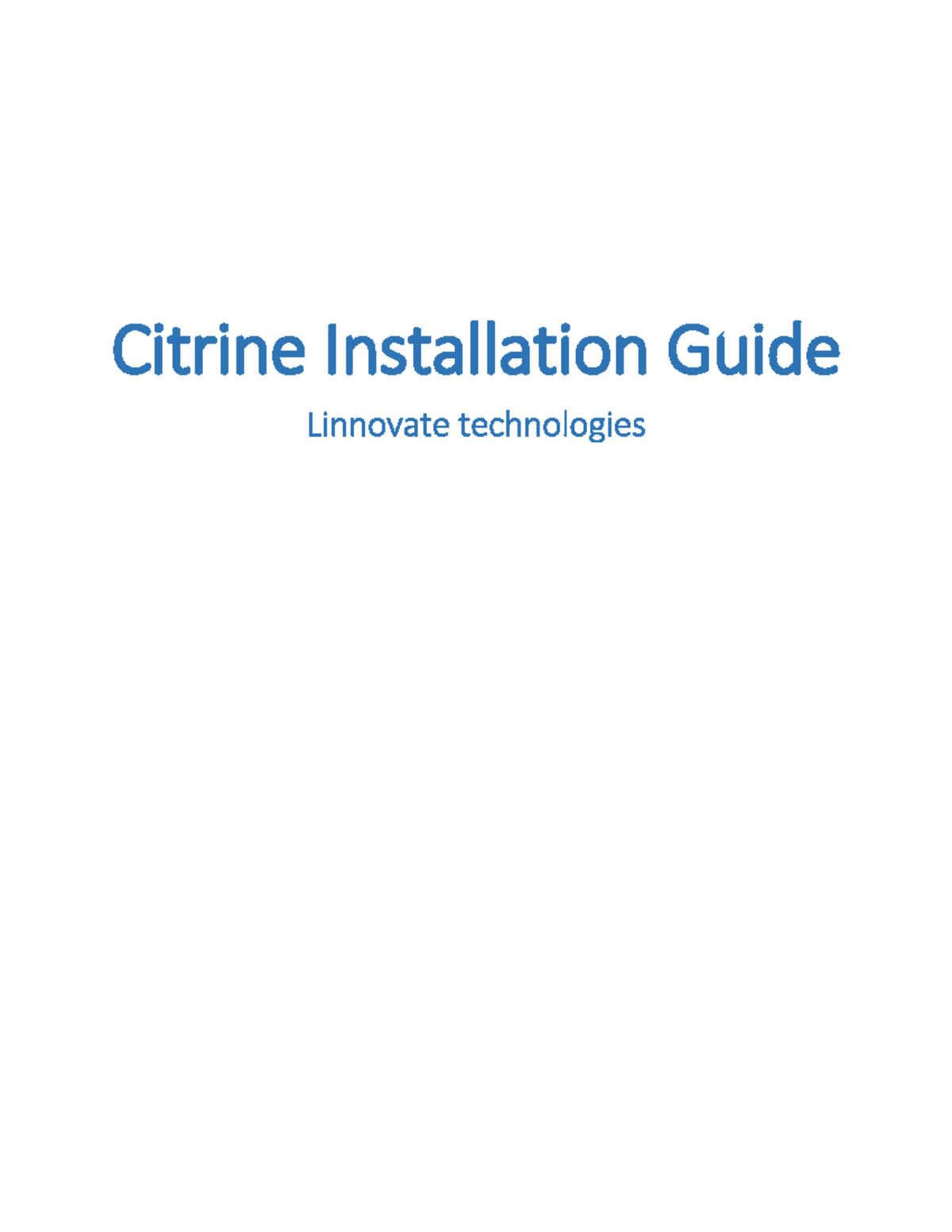 Installation Guide - Citrine Installation Guide Linnovate technologies ...