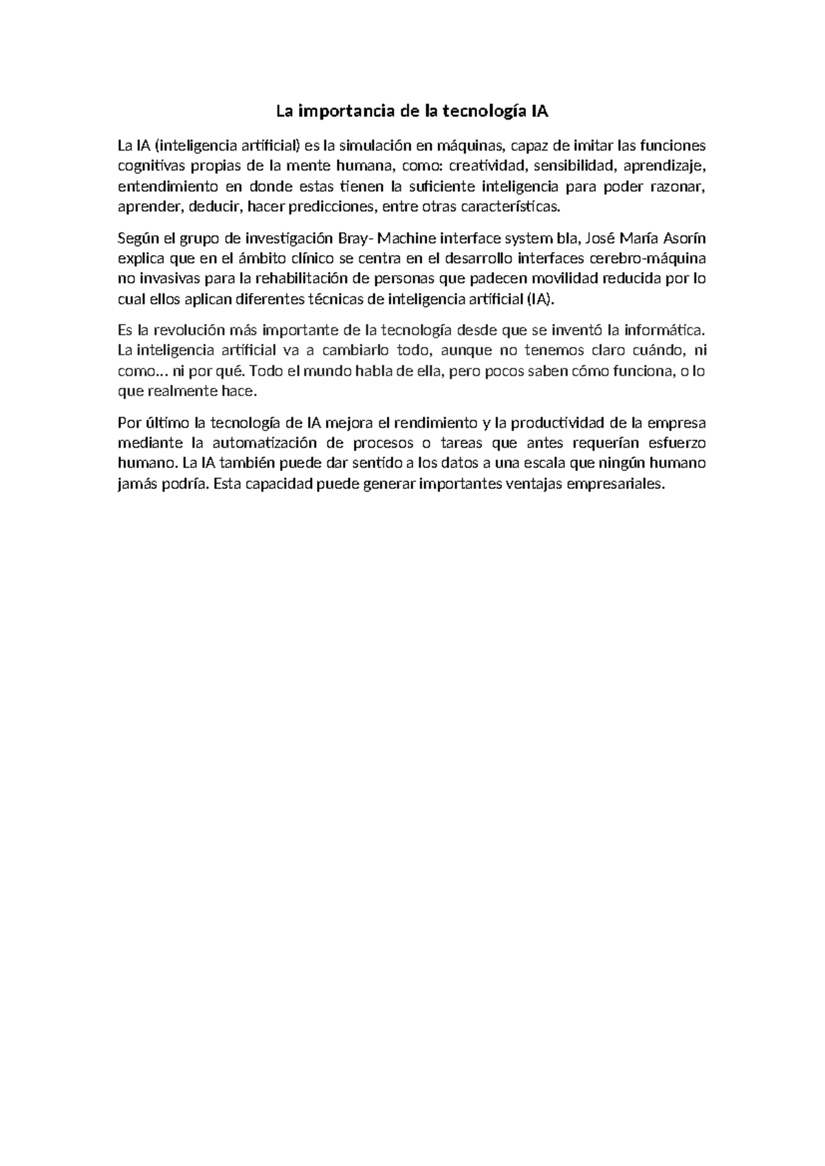 La importancia de la tecnología IA - Según el grupo de investigación ...