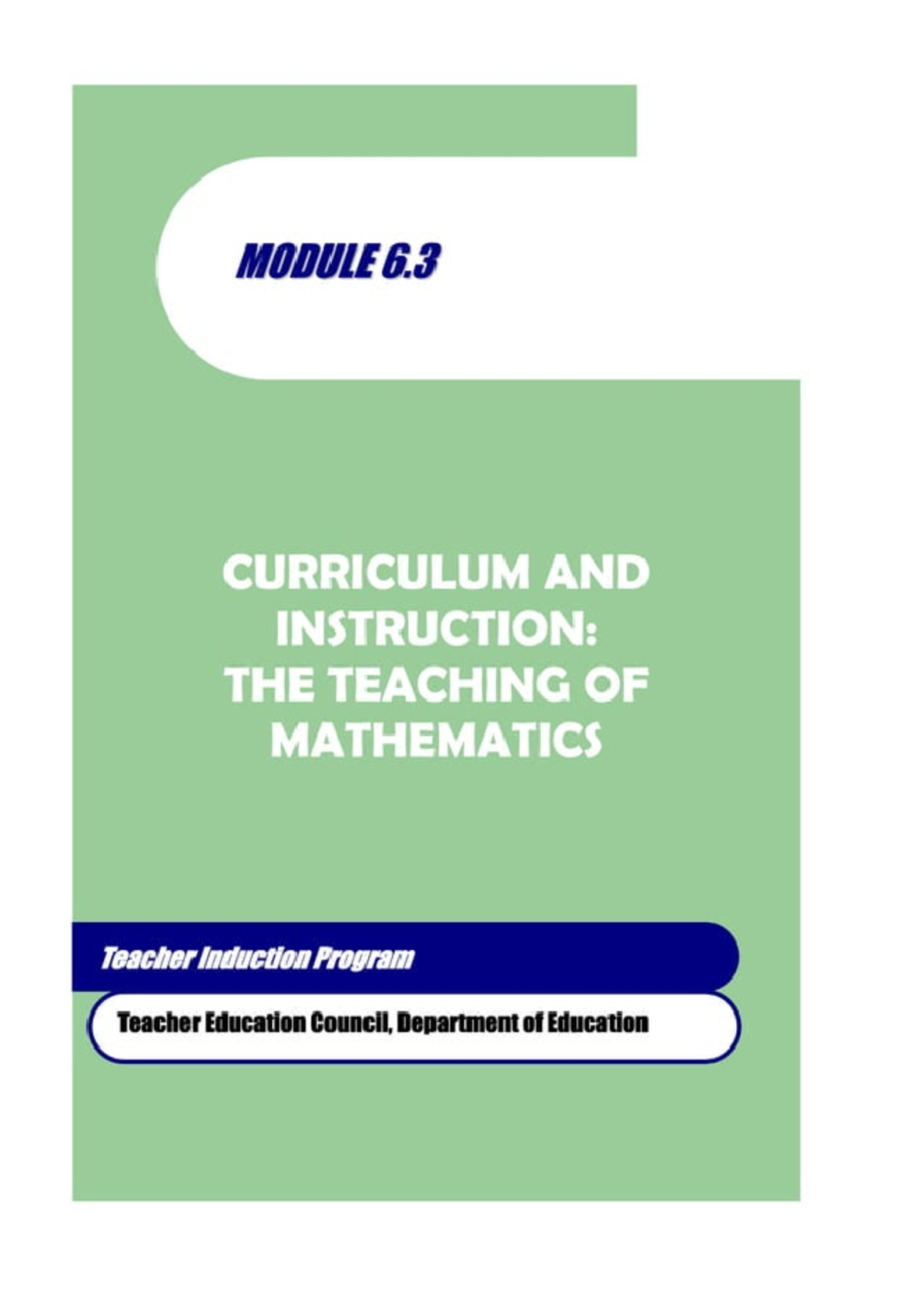 Teaching of Mathematics (Curriculum and Instruction) - Educacion ...