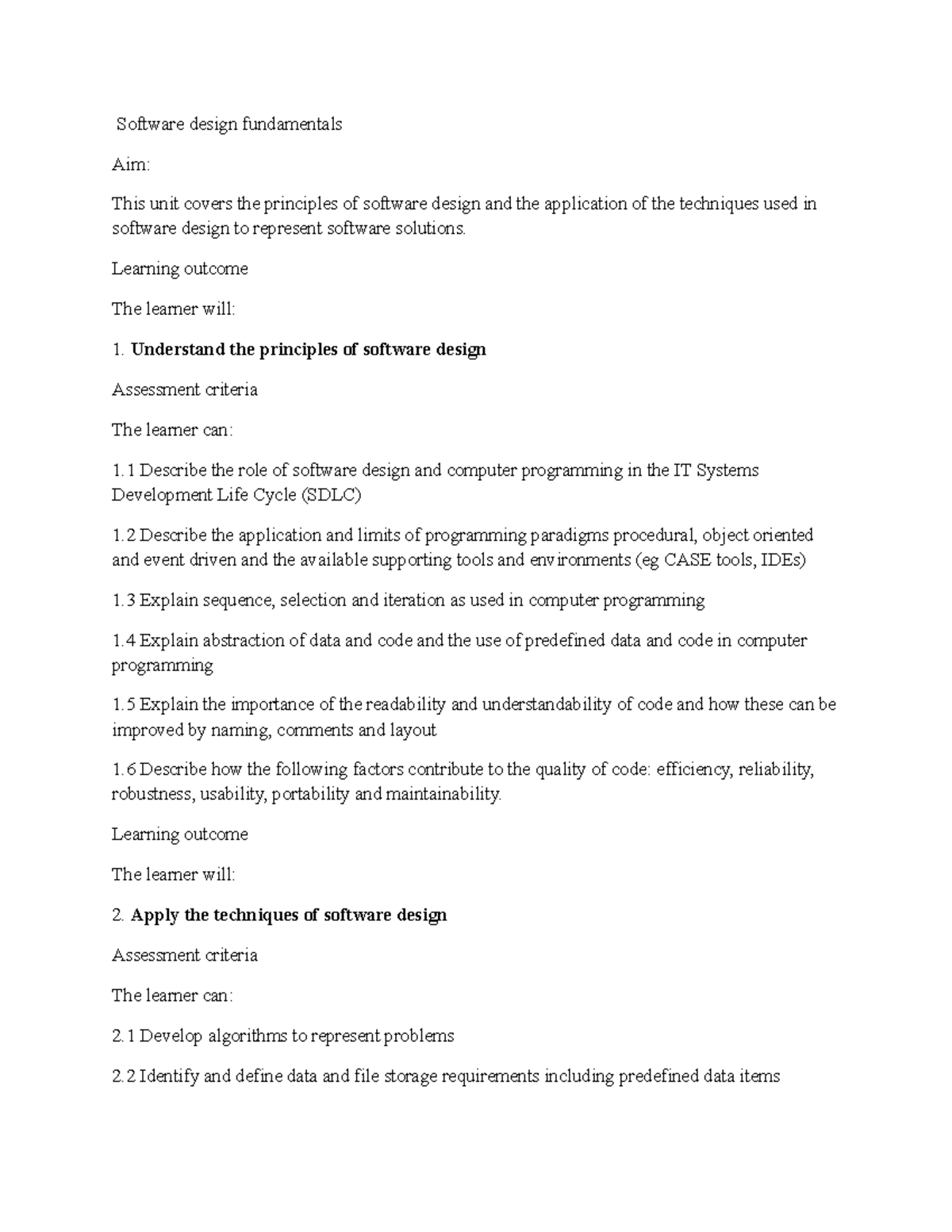 Software design fundamentals - Software design fundamentals Aim: This ...