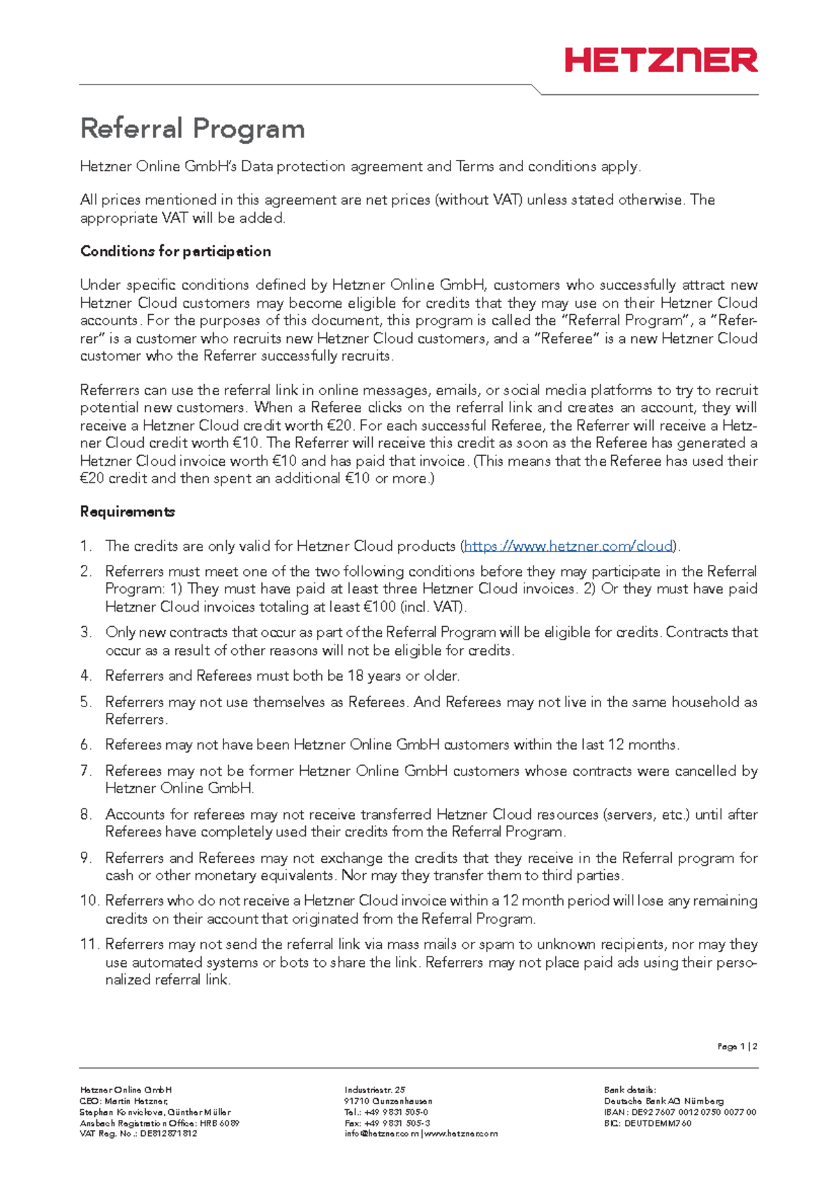 Referral-Programm en - a very neat description. - Hetzner Online GmbH ...