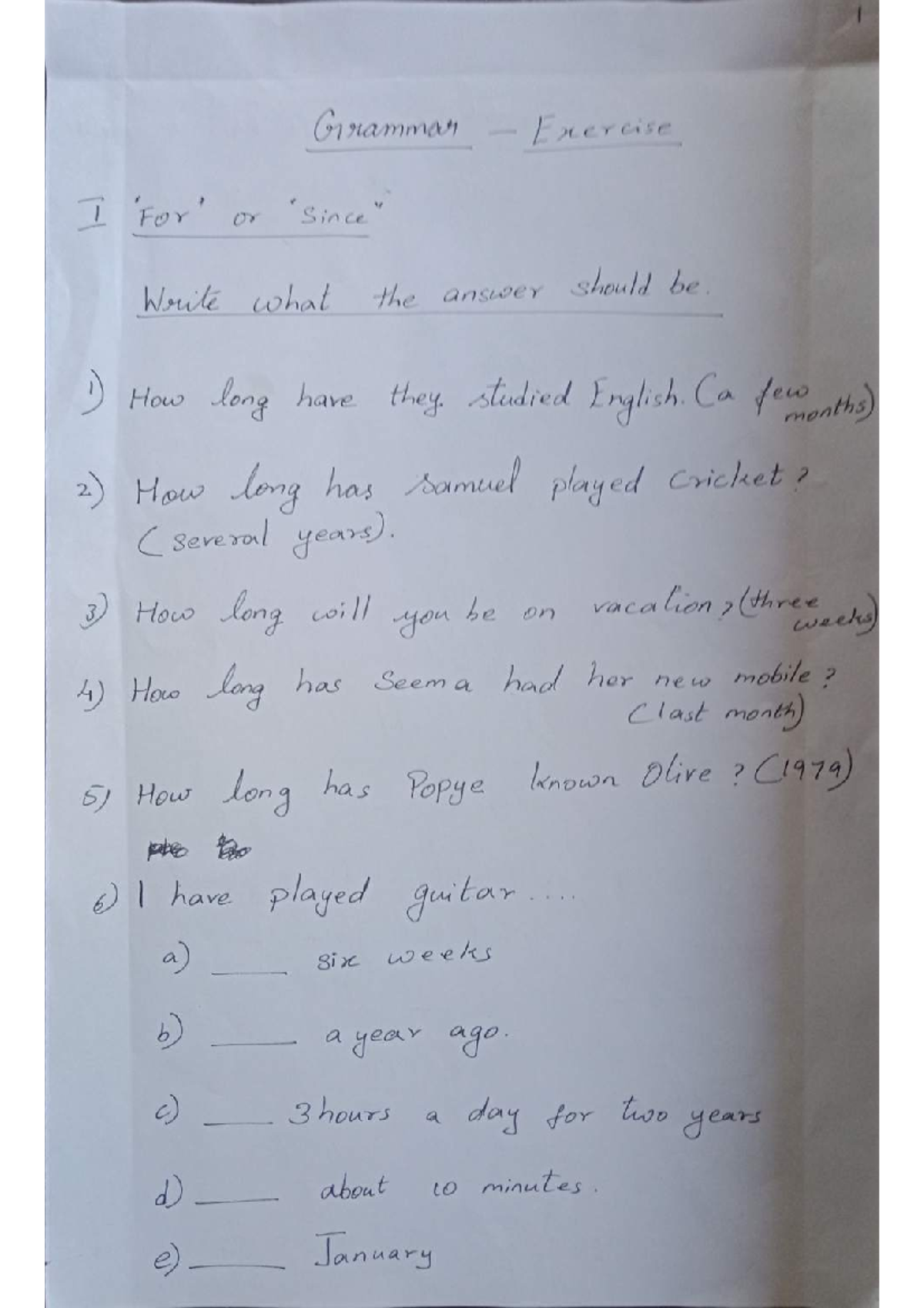 Grammar Practice Exercise - English literature - Studocu