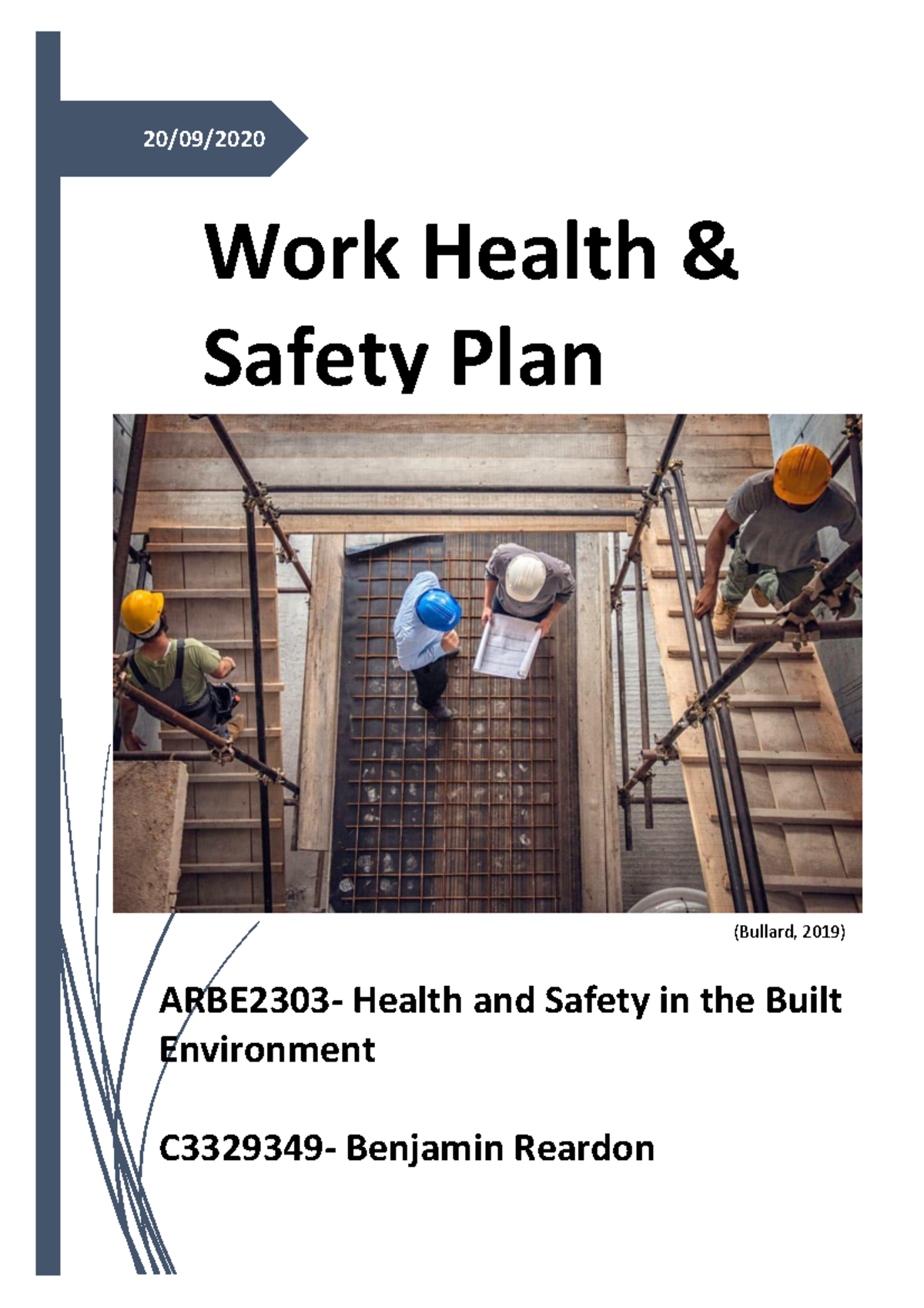 WHS Plan - Brief - 20/09/ Work Health & Safety Plan ARBE2303- Health ...