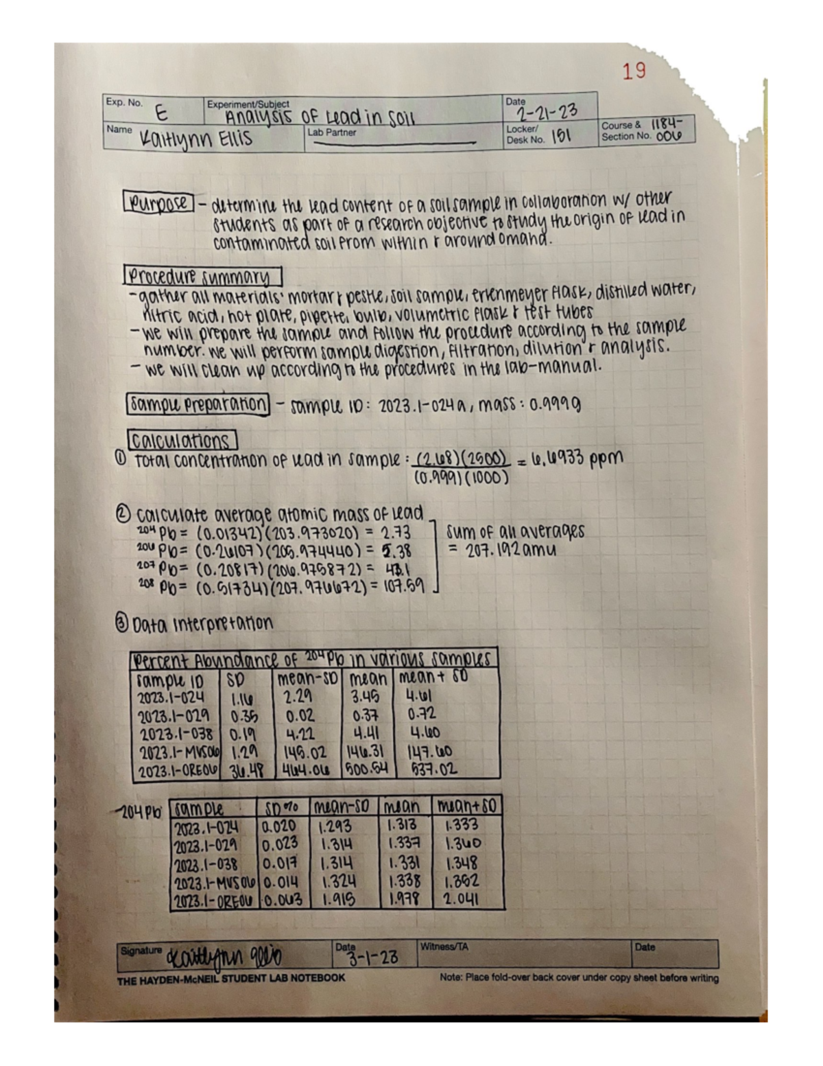 Project E Lab Report - CHEM 1184 - Studocu