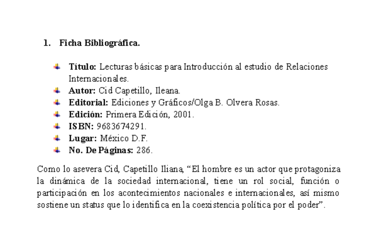 5 Tipos de Fichas - 1. Ficha Bibliográfica. Título: Lecturas básicas ...