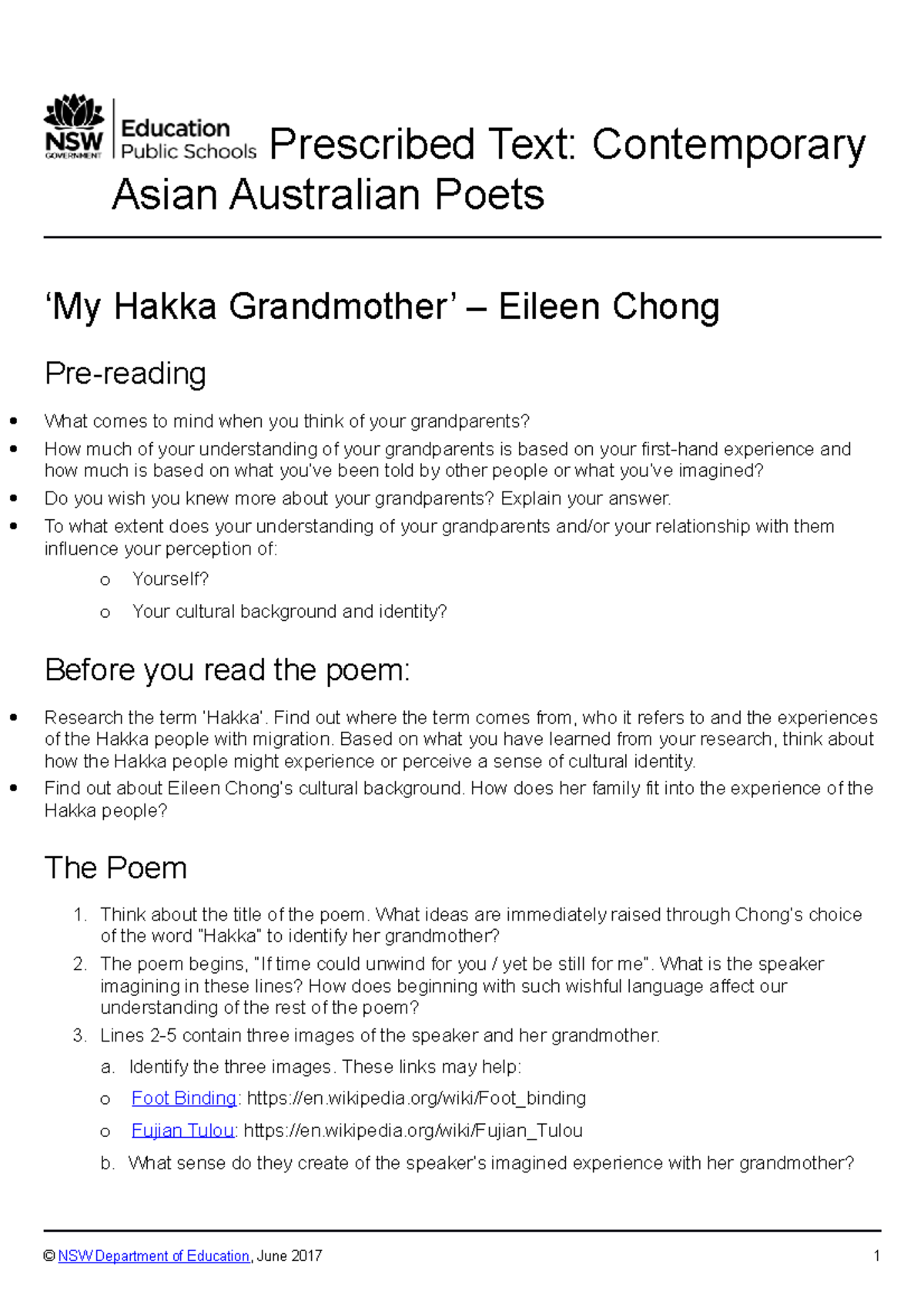 My Hakka Grandmother's notes - Prescribed Text: Contemporary Asian ...