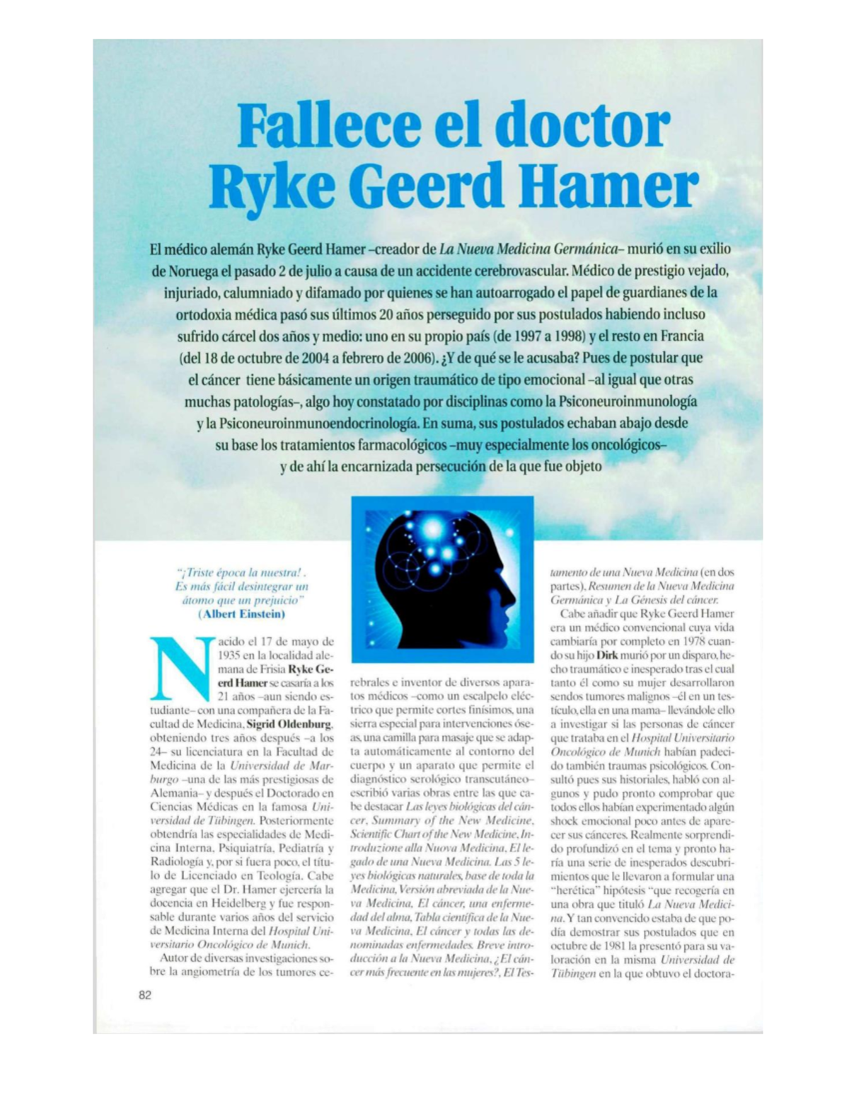 Biodescodificación - Hamer - Muerte del Dr. Hamer - Fallece el doctor ...