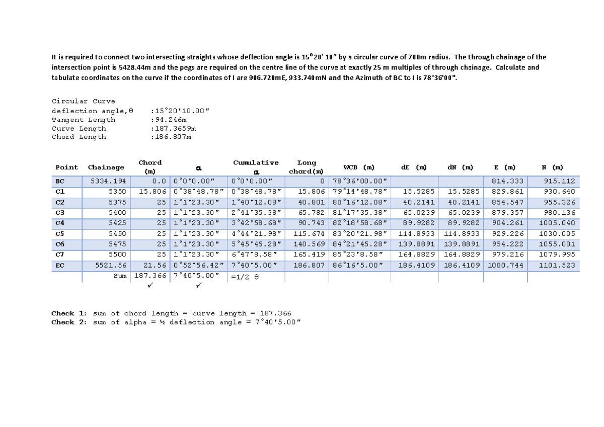 Circular Curve by coordinates - It is required to connect two ...
