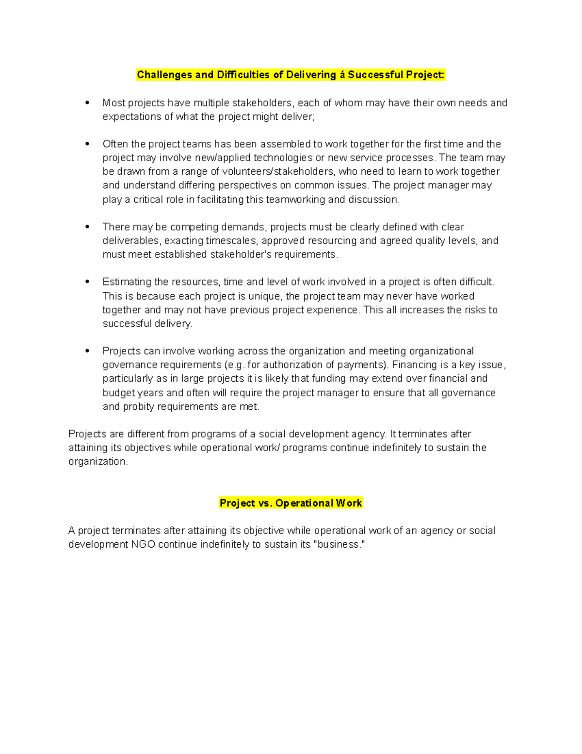 Challenges and Difficulties of Delivering á Successful Project - The ...