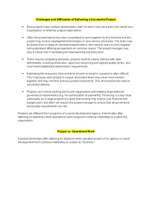 Understanding of the Project Management - It uses tools to ensure that ...