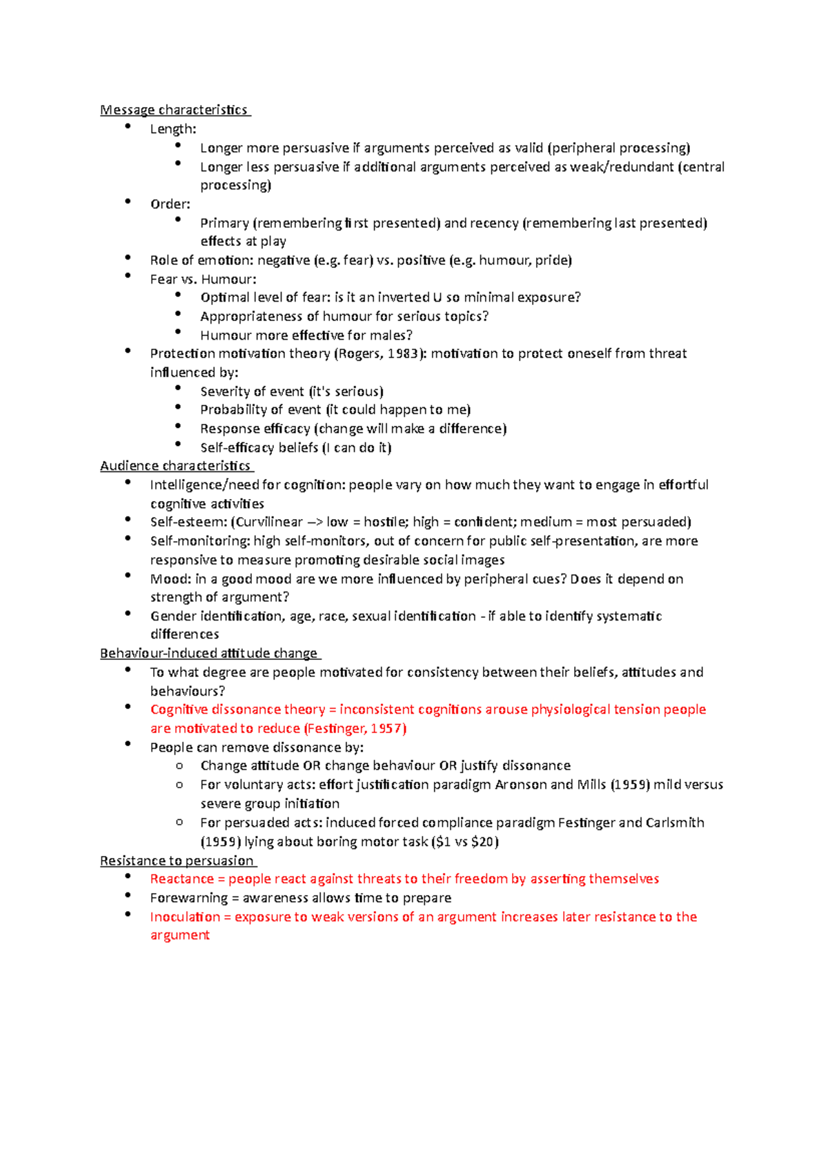 Yale study hovland notes pyb202 - Message characteristics Length ...