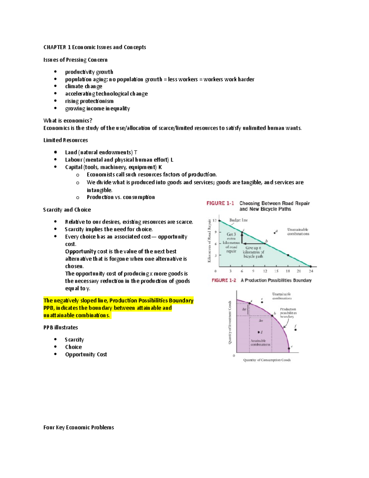 Chapter 1-2 Economic Issues and Concepts - Economic Theories, Data and ...