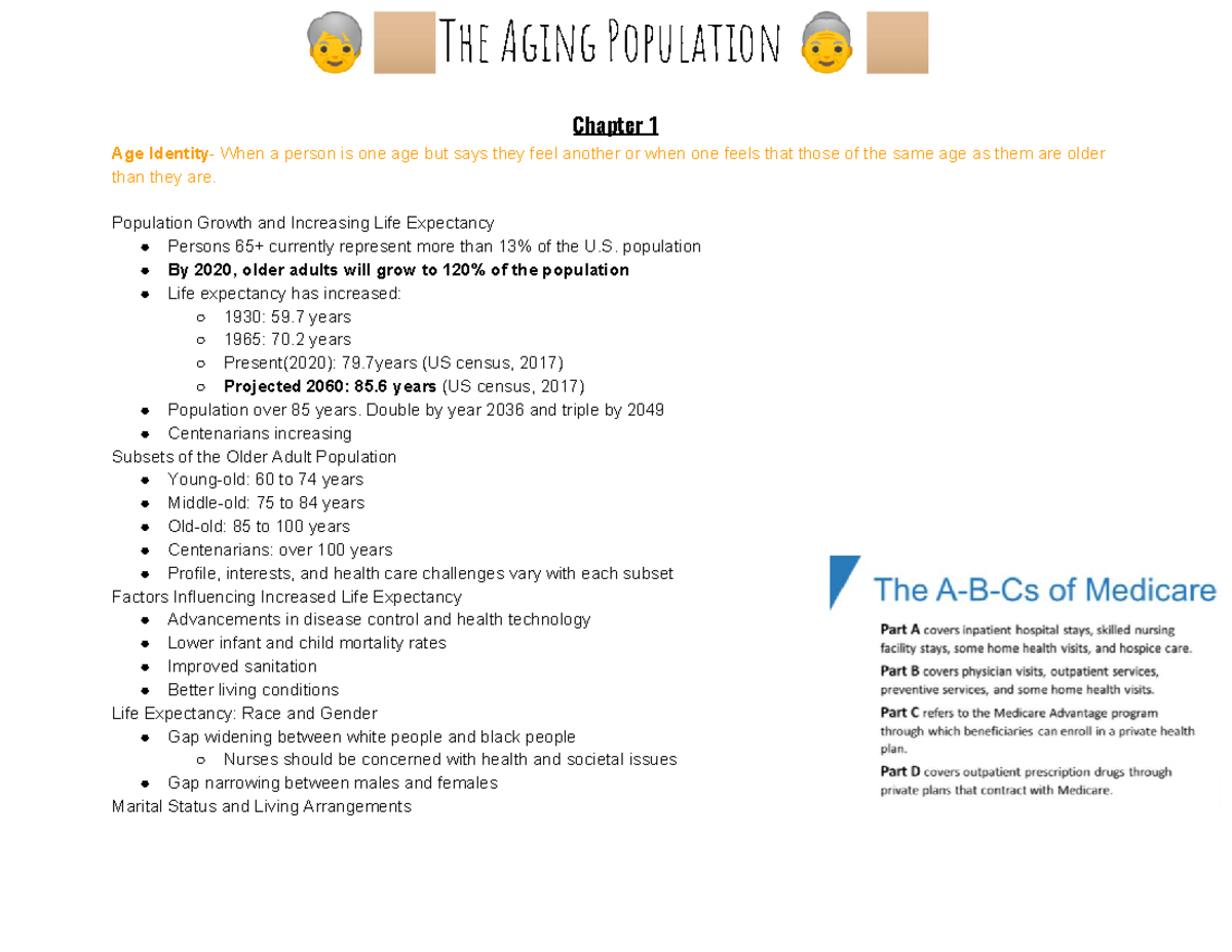 Chapter 1 - The aging adult - ¿èThe Aging Population bè Chapter 1 Age ...