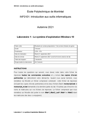 Chapitre 2 - Le systeme d'exploitation Windows 10 - INF0101: Introduction aux outils ...