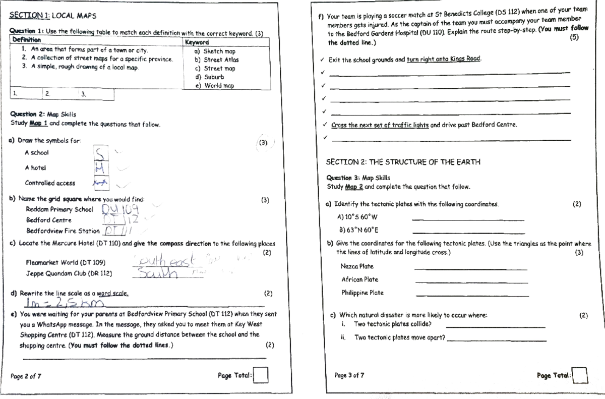 Geography - Grade 7 geographical practice questions - SECTION 1: LOCAL ...