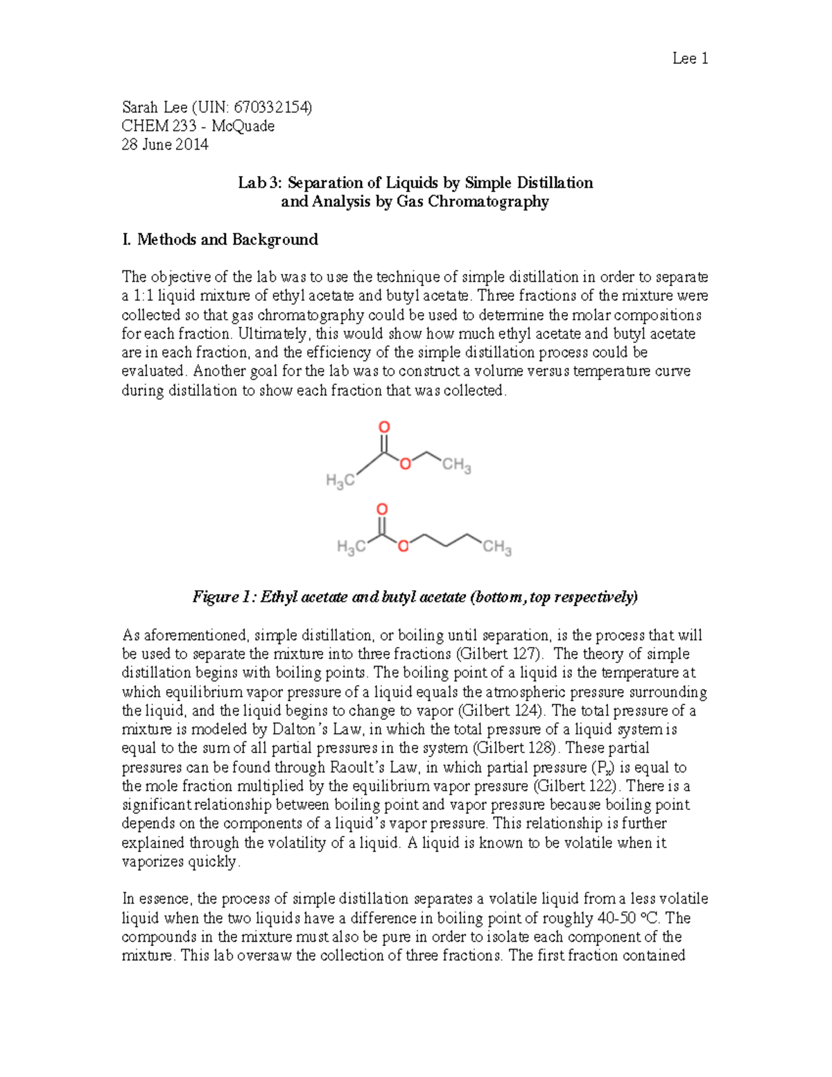 Lab Report 3 - Lecture notes 3.5 - Sarah Lee (UIN: 670332154) CHEM 233 ...