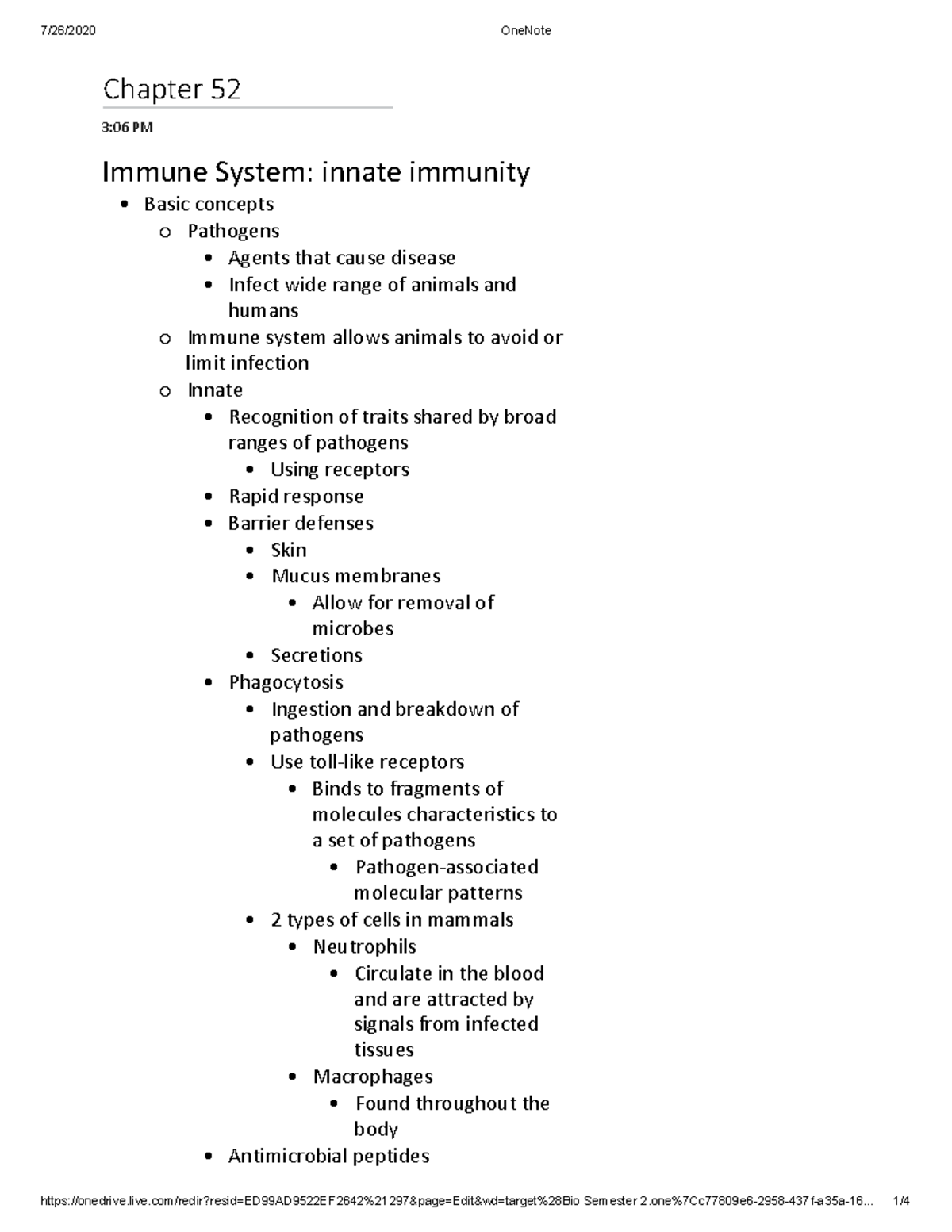 Ch 52 - kessler - Warning: TT: undefined function: 32 Chapter 52 3:06 PM Immune System: innate ...