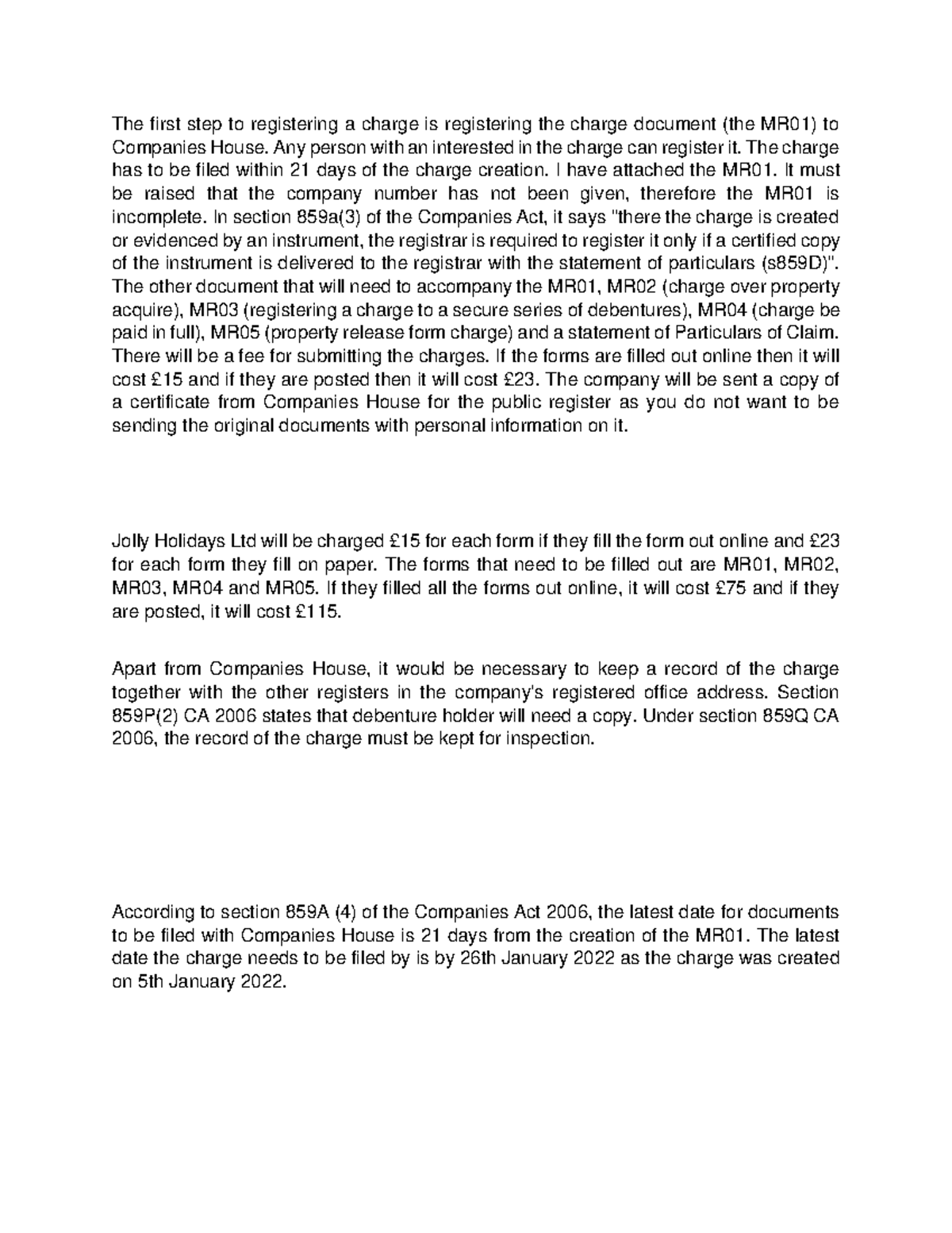 Company - The first step to registering a charge is registering the ...