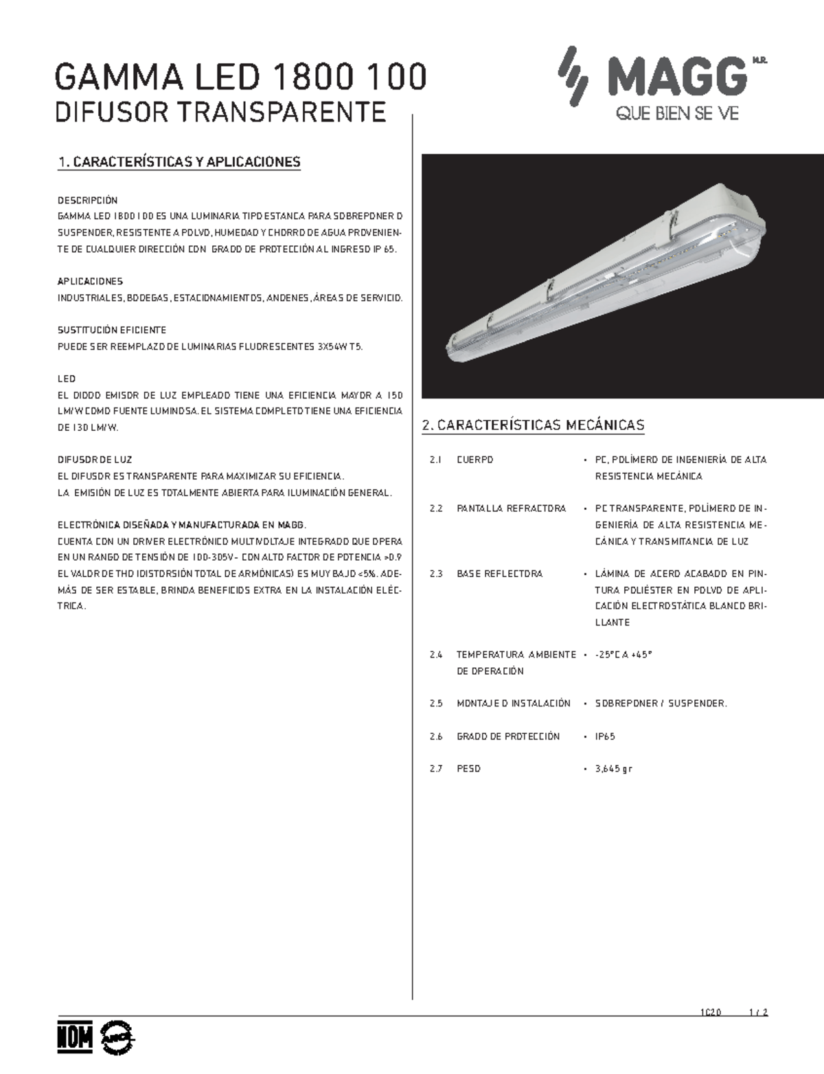Lampara comercial, dettales de lampra marca magg - GAMMA LED 1800 100 ...