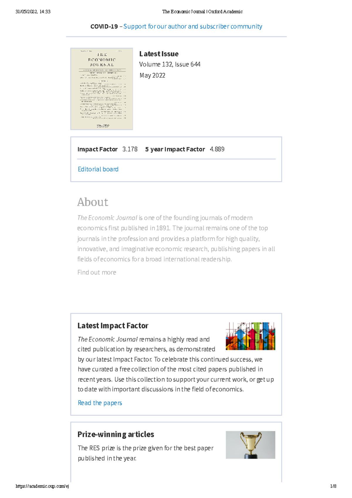 The Economic Journal Oxford Academic - COVID-19 – Support for our ...