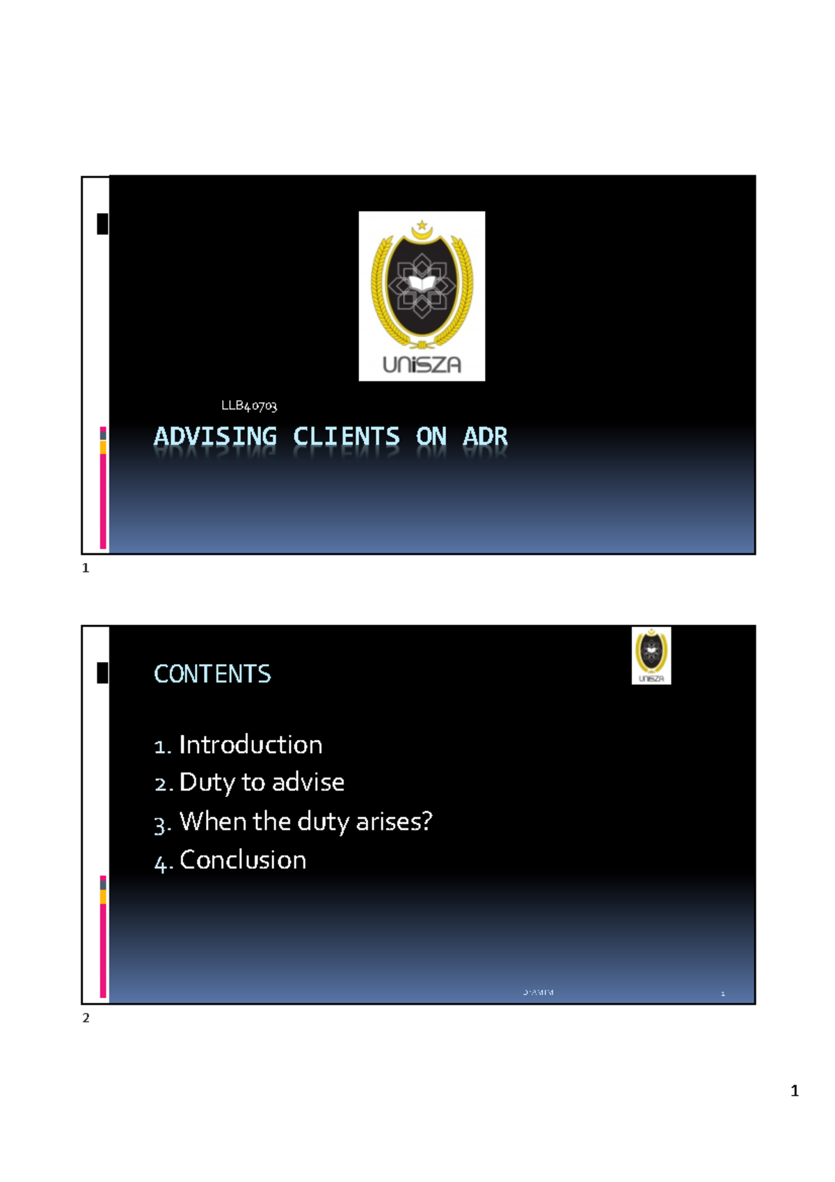 Chapter 3- Advising Client ON ADR - ADVISING CLIENTS ON ADR LLB 1 ...