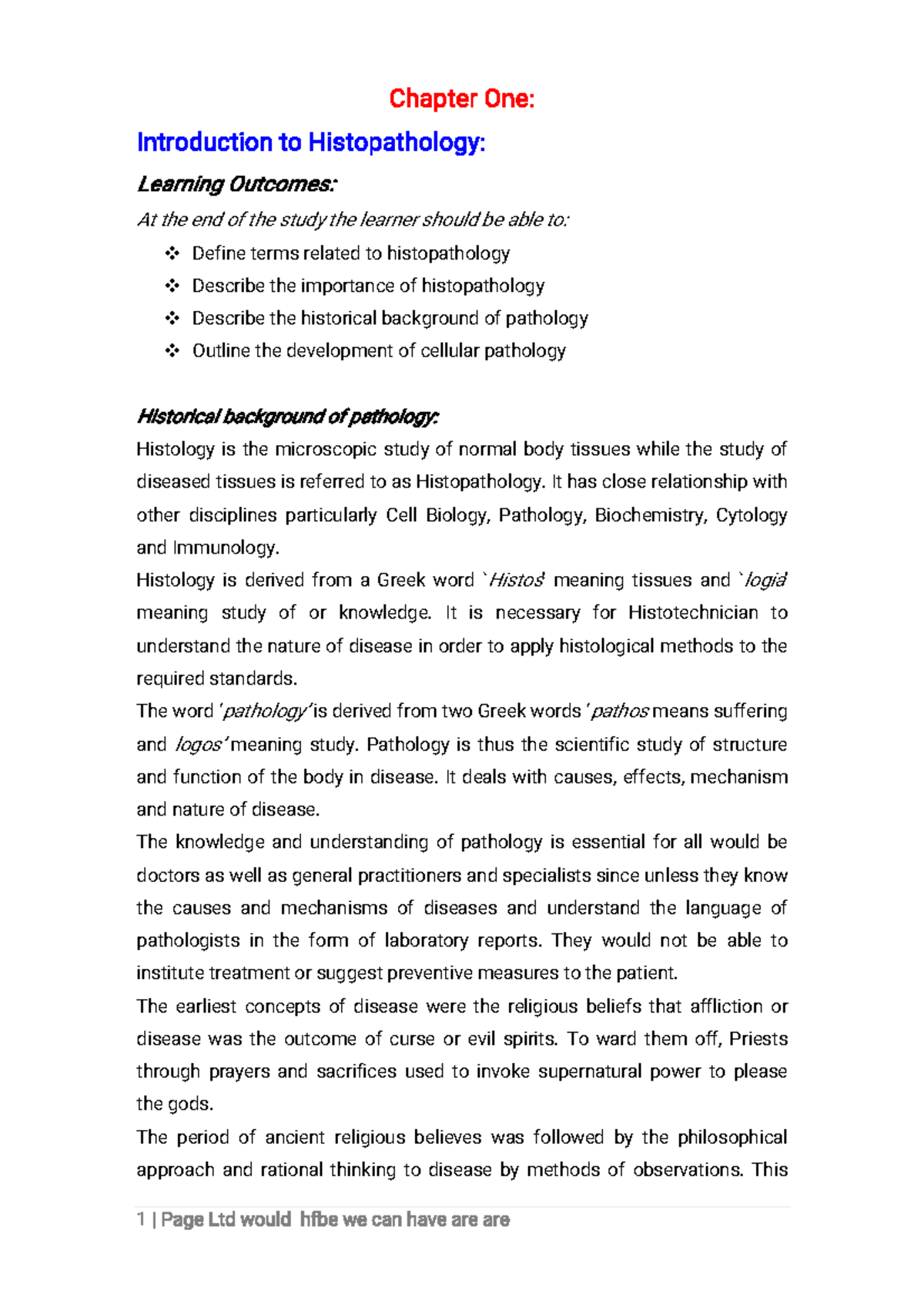 1 Histology notes edited - for merge(1)-1 (1)-1 - Chapter One ...