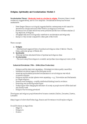 Sor 2 notes - For religion students - THE NATURE OF RELIGION religion ...