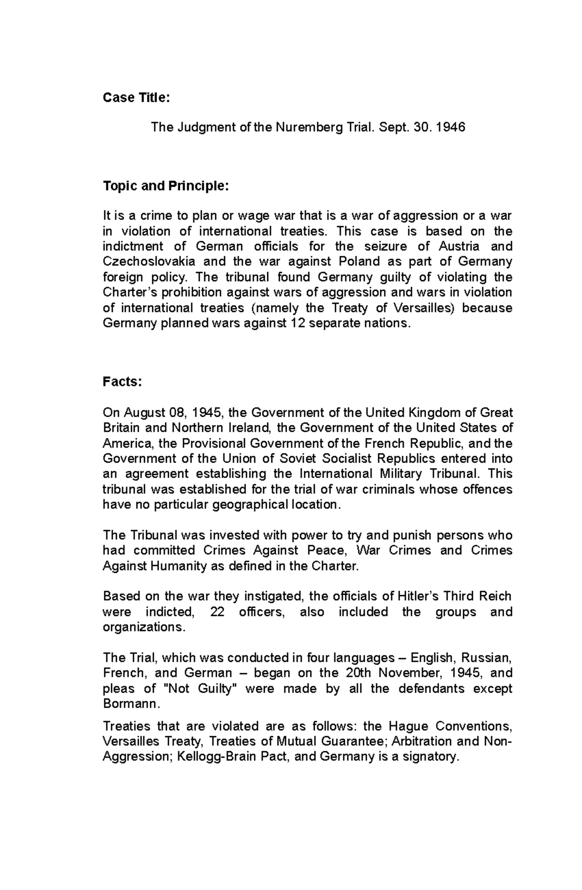 36 The Judgment of the-Nuremberg Trial - Case Title: The Judgment of ...