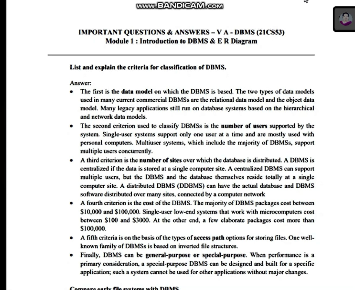 Dbms 1and2 imp - Computer Science and Engineering - Studocu