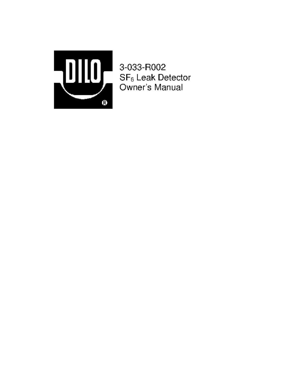 385278762-Dilo Ingles - 3-033-R SF 6 Leak Detector Owner’s Manual 3-033 ...