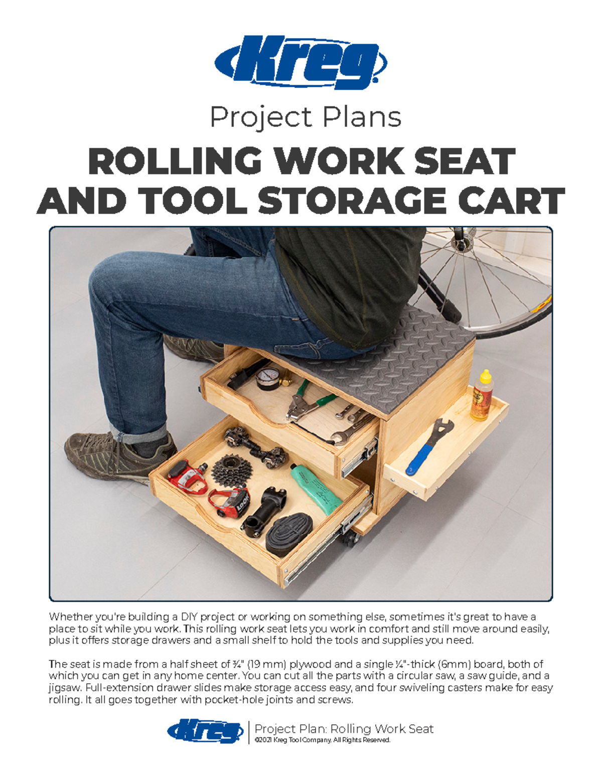 Kreg Pocket Hole Jig 720 Plan Rolling Work Seat - Project Plan: Rolling ...