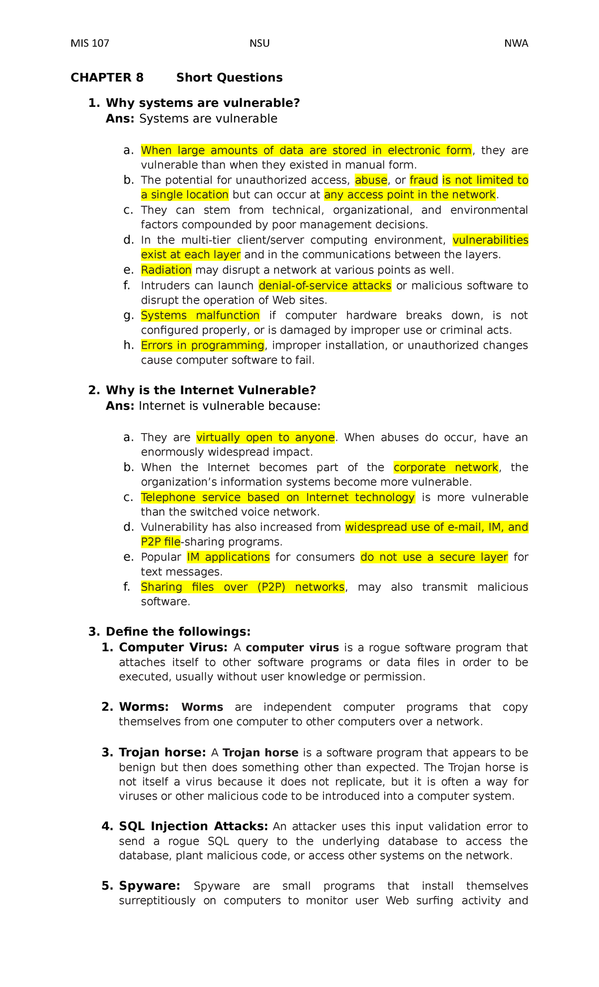 Questions From Chapter 8 CHAPTER 8 Short Questions 1 Why Systems Are questions-from-chapter-8-chapter-8-short-questions-1-why-systems-are