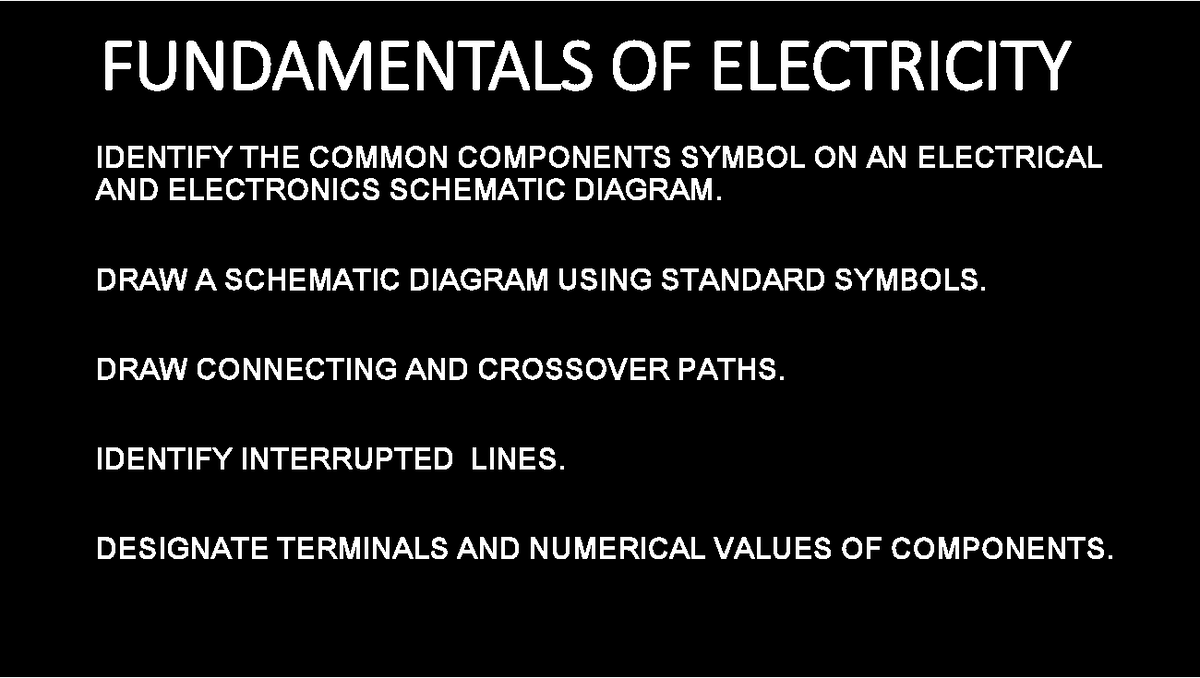 1 - it All About Electronics - FUNDAMENTALS OF ELECTRICITY IDENTIFY THE ...