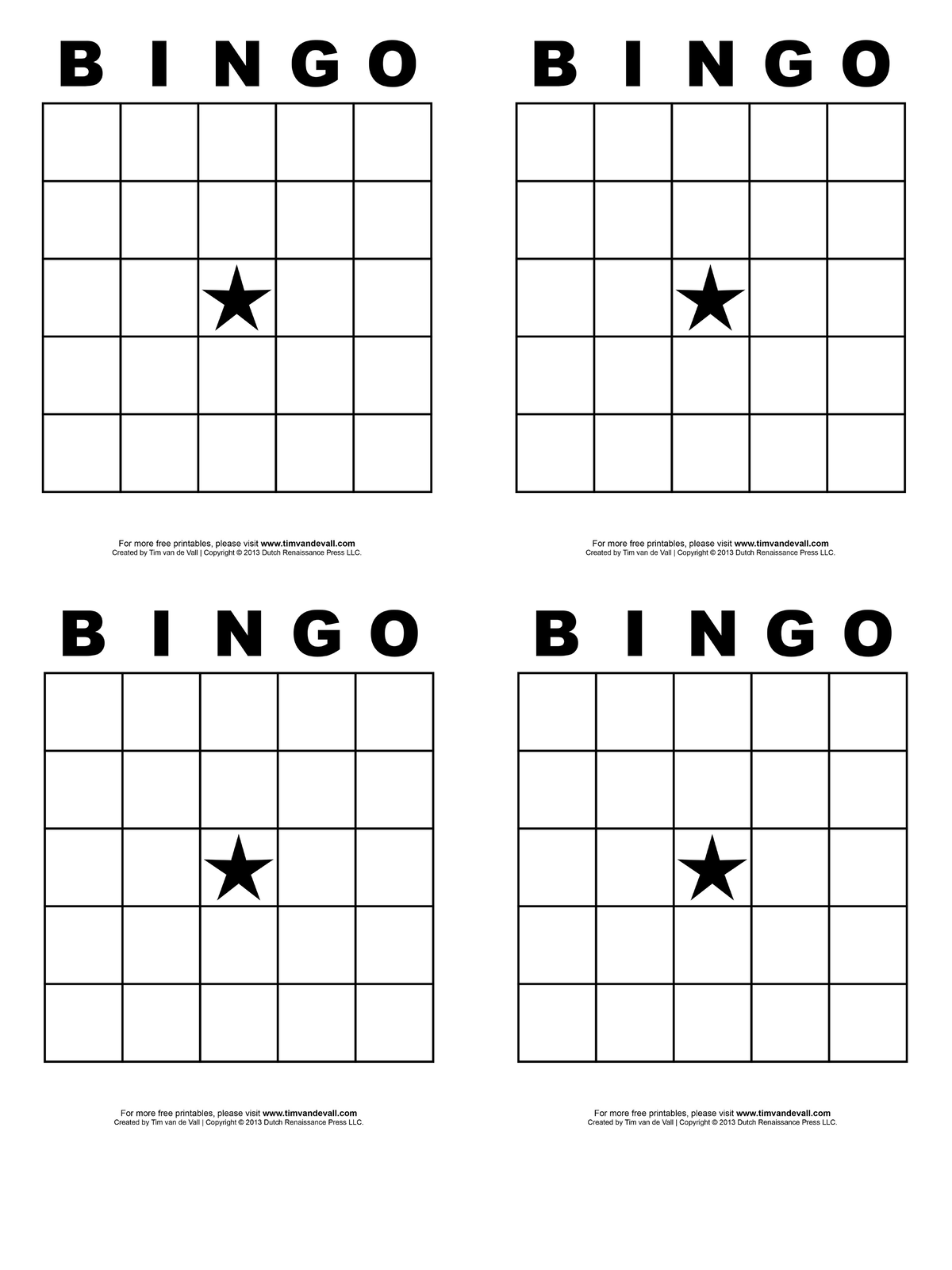 Empty Bingo Board - BINGO BINGO For more free printables, please visit ...
