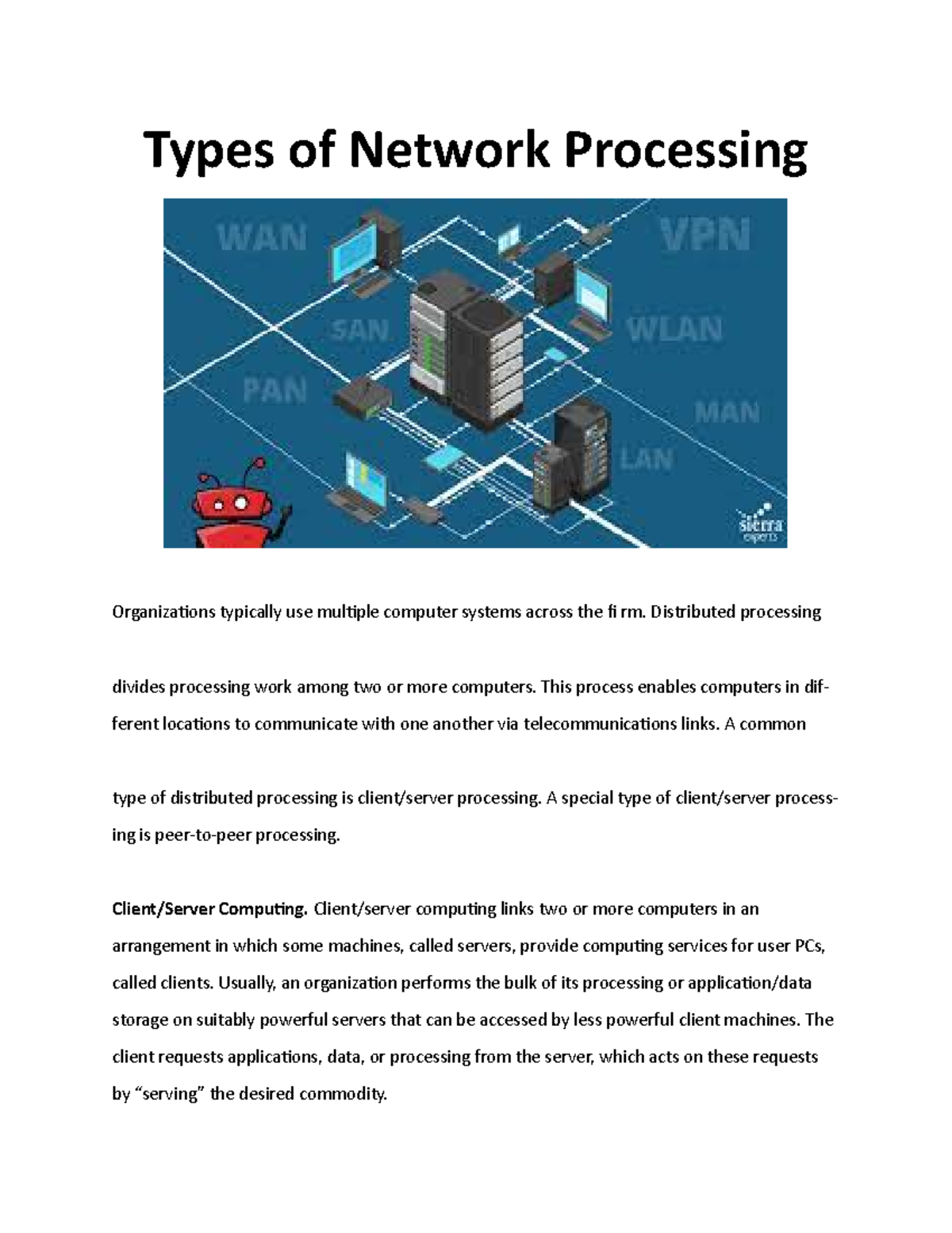 Types of Network Processing - Types of Network Processing Organizations ...