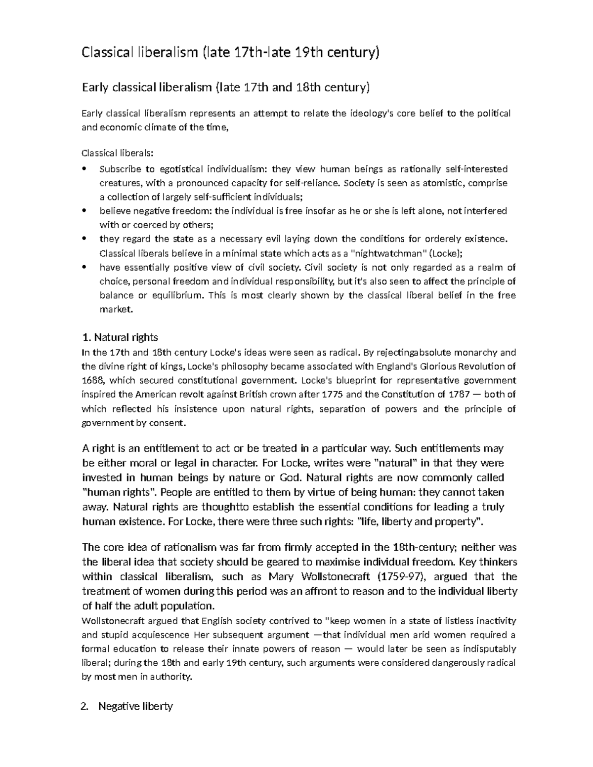 Classical liberalism (late 17th-late 19th century) - Society is seen as ...