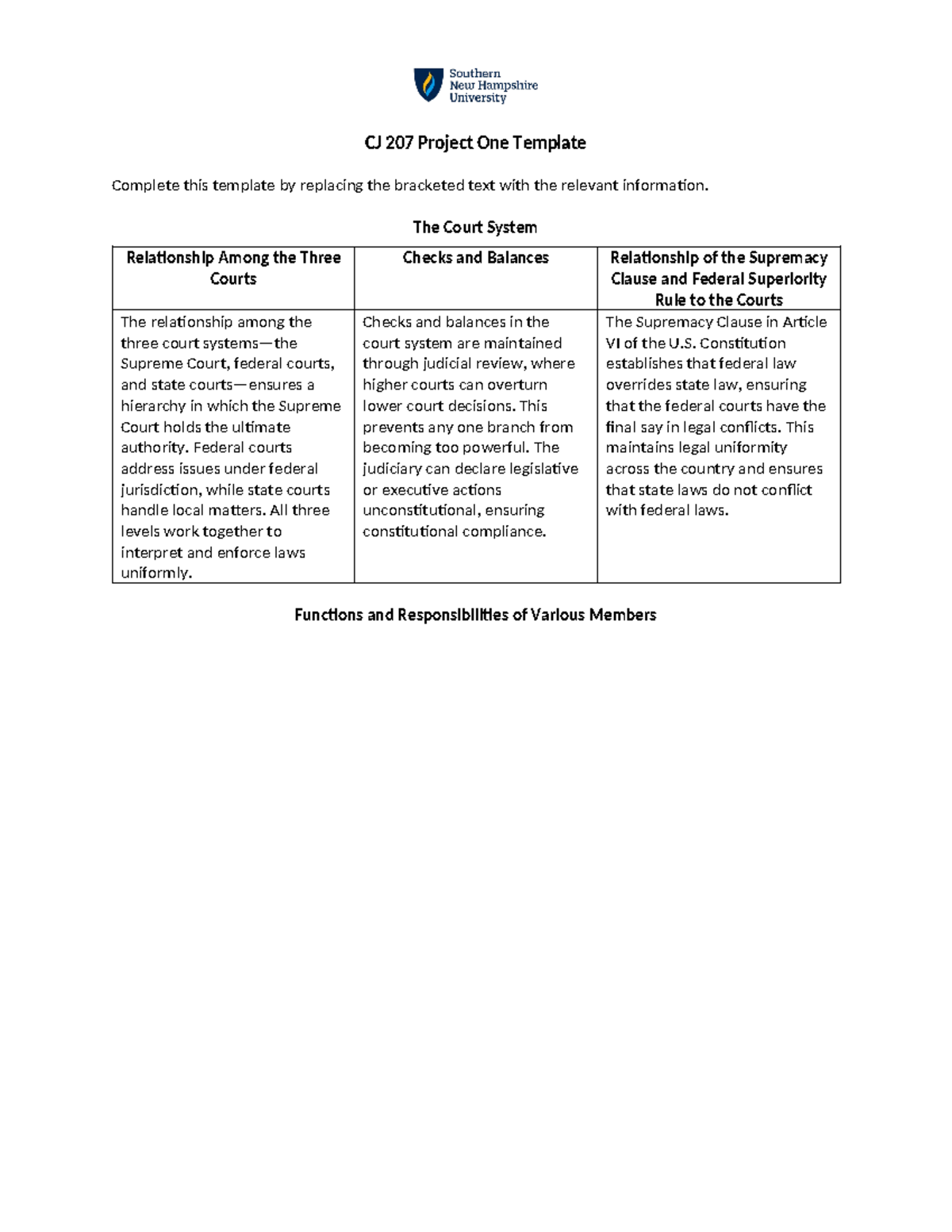 CJ 207 Project One Template - CJ 207 Project One Template Complete this ...