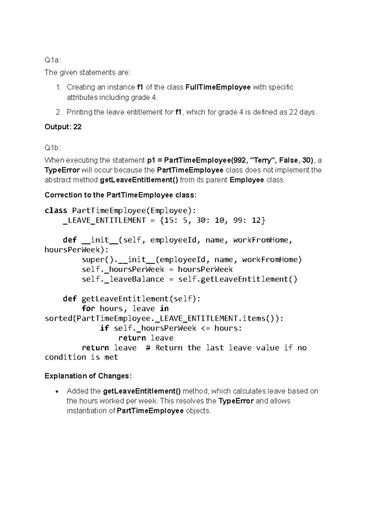 ICT162 JAN 2023 TOA answers - Q1a: The given statements are: 1. Creating an instance f1 of the ...