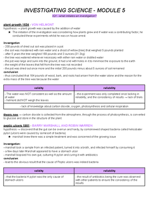 Investigating Science MOD 6 Task 2 Year 12 Notes - MODULE 6 SYLLABUS ...