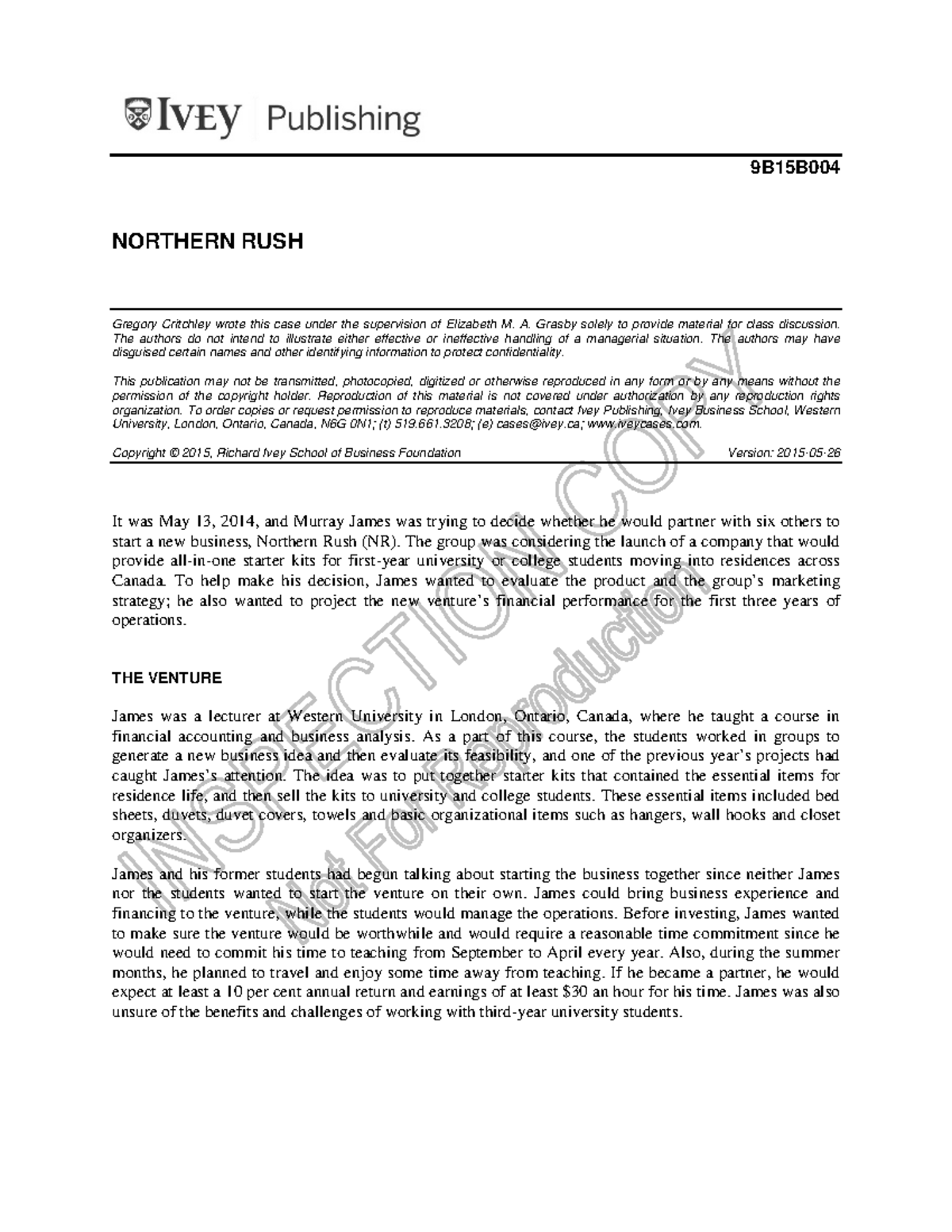 Northern rush[ 64] - 9B15B NORTHERN RUSH Gregory Critchley wrote this ...