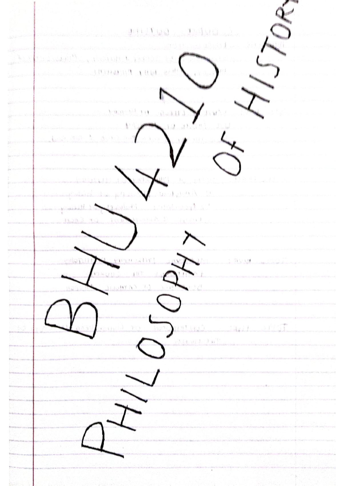 BHU4210 Philosophy OF History - Two N This COURSE OUTLINE Tottel ONE ...