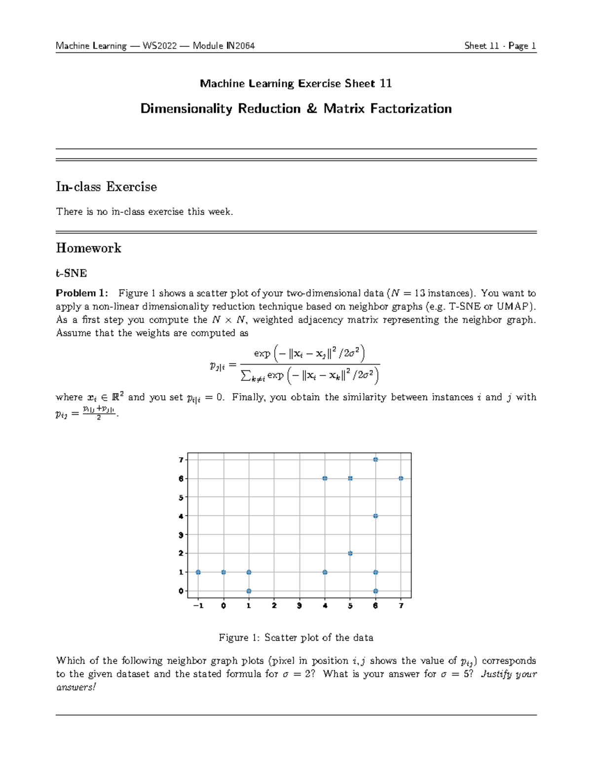 Exercise 11 Solution WS22-23 - Machine Learning — WS2022 — Module IN2064 Sheet 11 · Page 1 ...