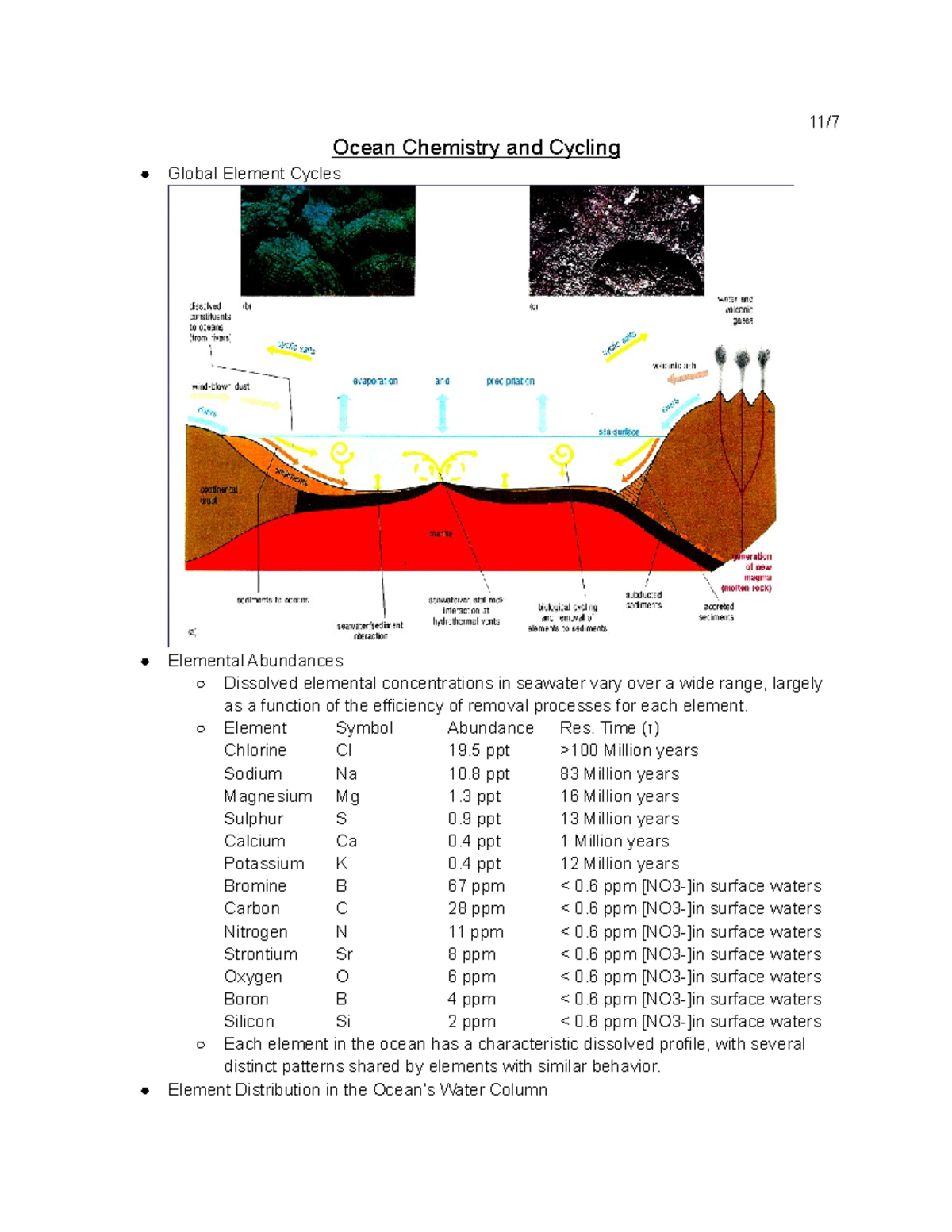 Ocean Chemistry and Cycling - 11/ Ocean Chemistry and Cycling Global ...