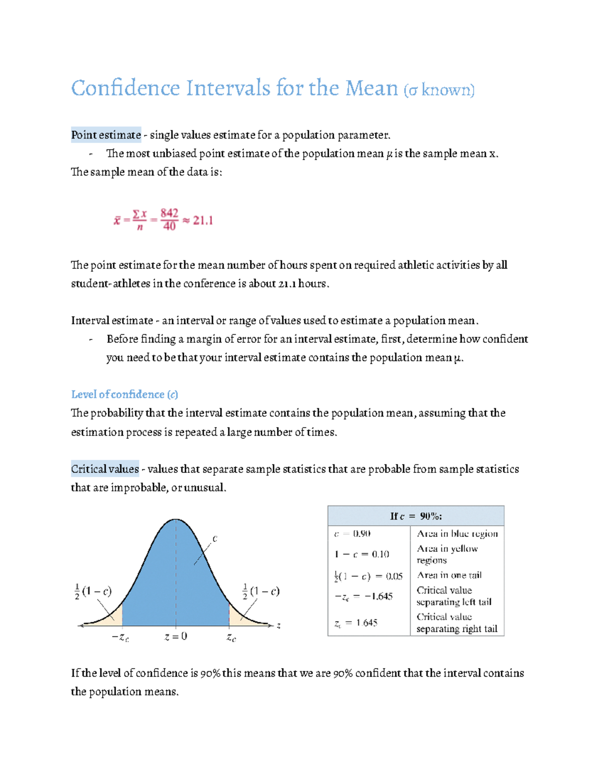 Elememtary Statistics - Confidence Intervals of Mean (sd) - Confidence ...
