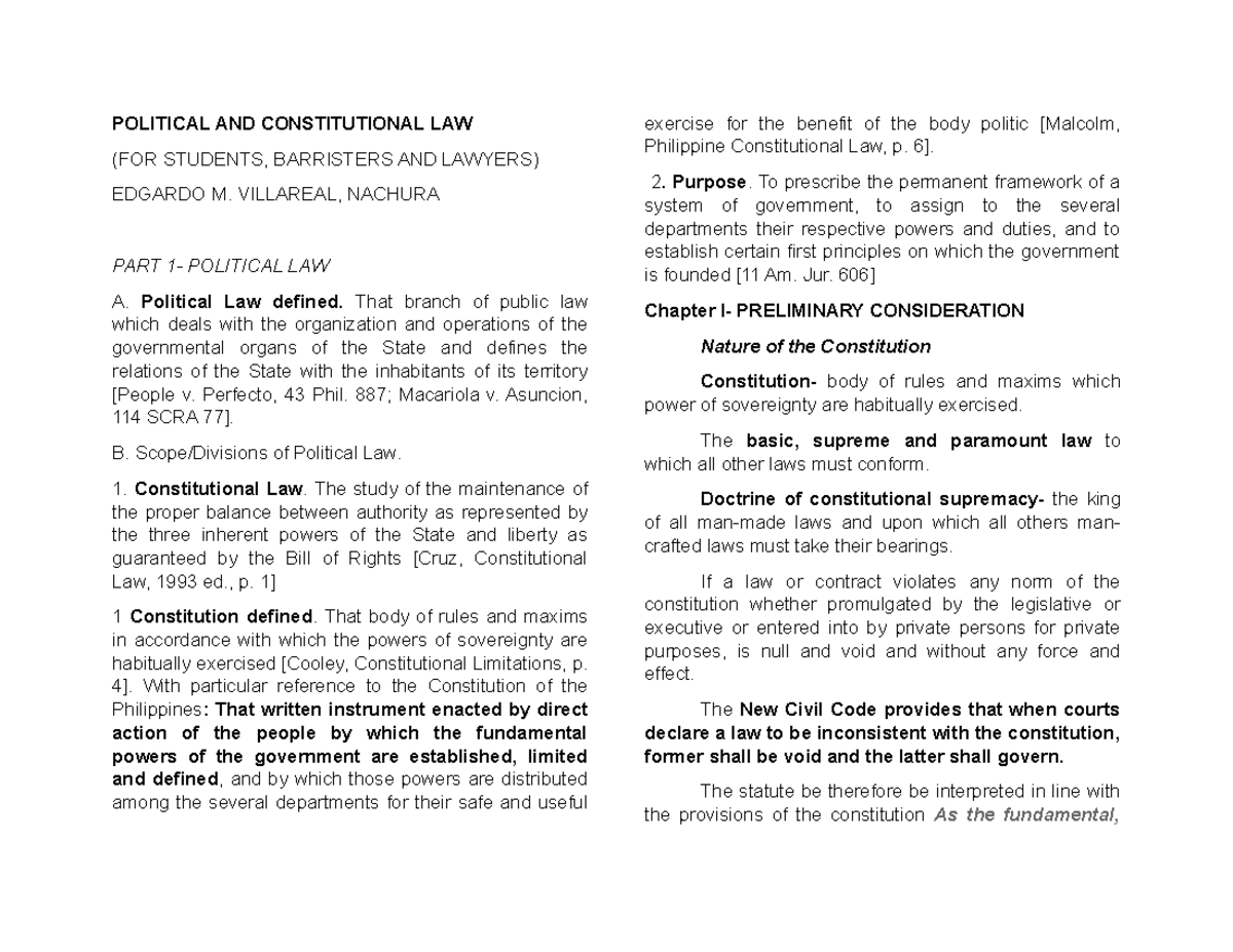 Political AND Constitutional LAW summary notes - POLITICAL AND ...