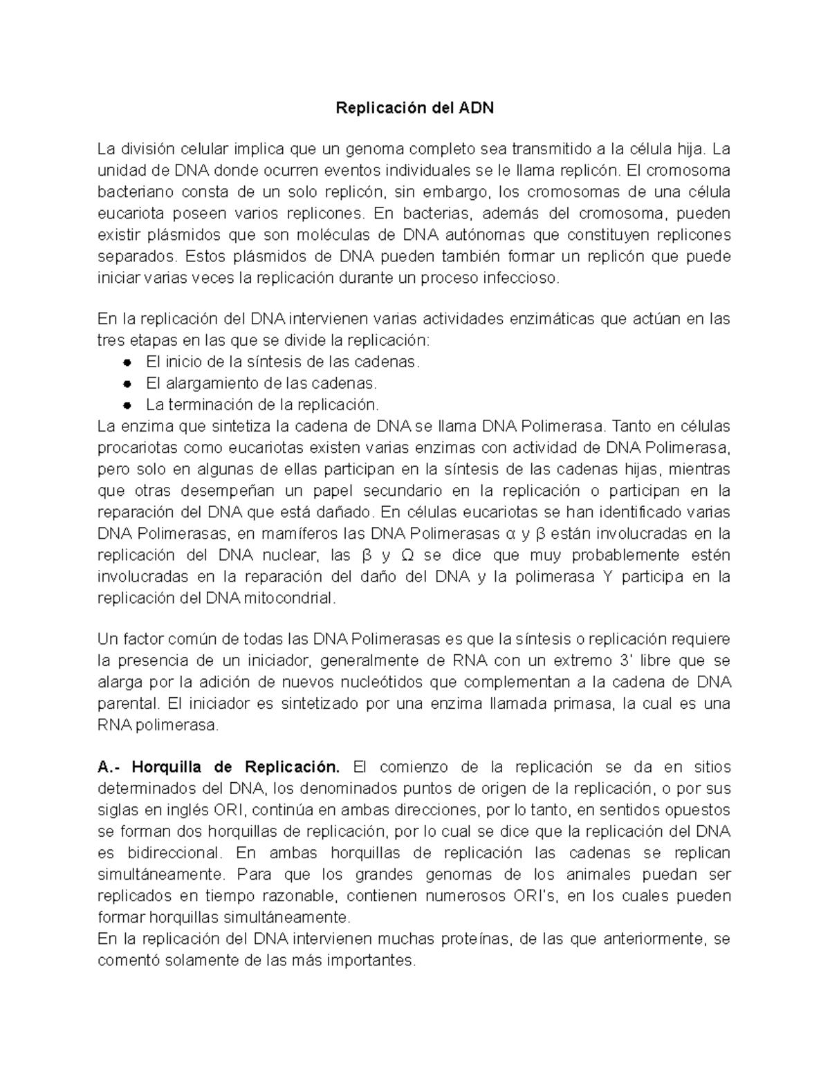 Replicación del ADN - La división celular implica que un genoma ...