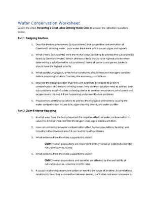 Surface water lab report - Surface Water Lab Report Introduction Using ...