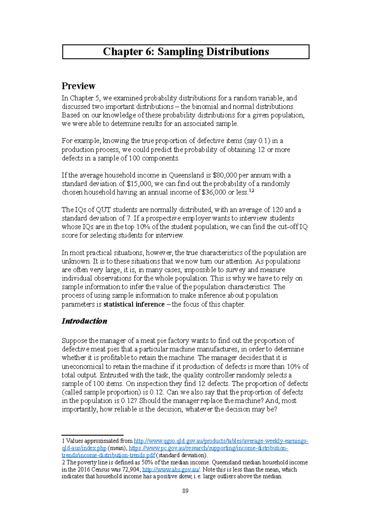 Ch 6 Sampling Distributions - Preview In Chapter 5, we examined probability distributions for a ...